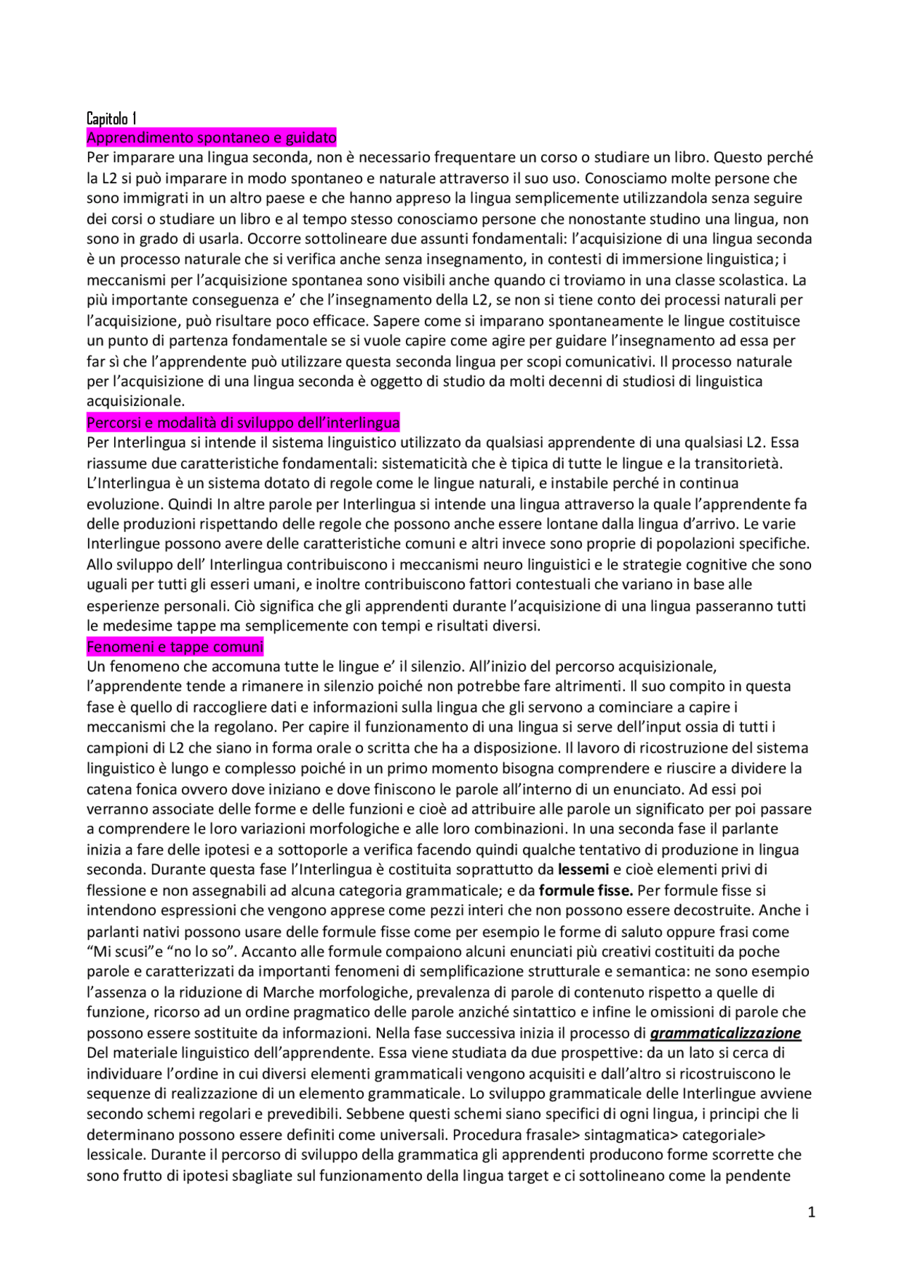 Riassunto completo del libro input, output - Docsity