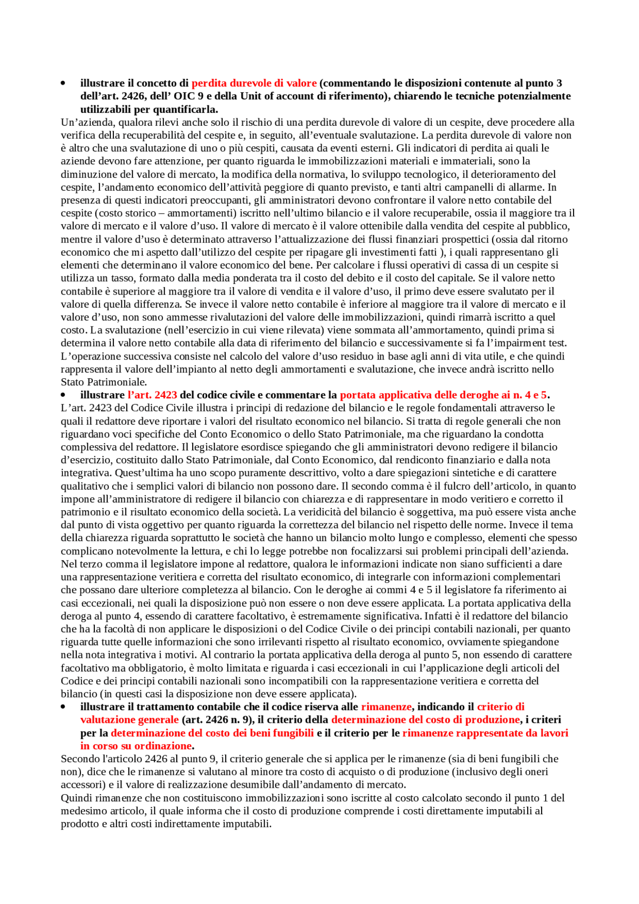 Domande Chiuse Esame Di Ragioneria Docsity
