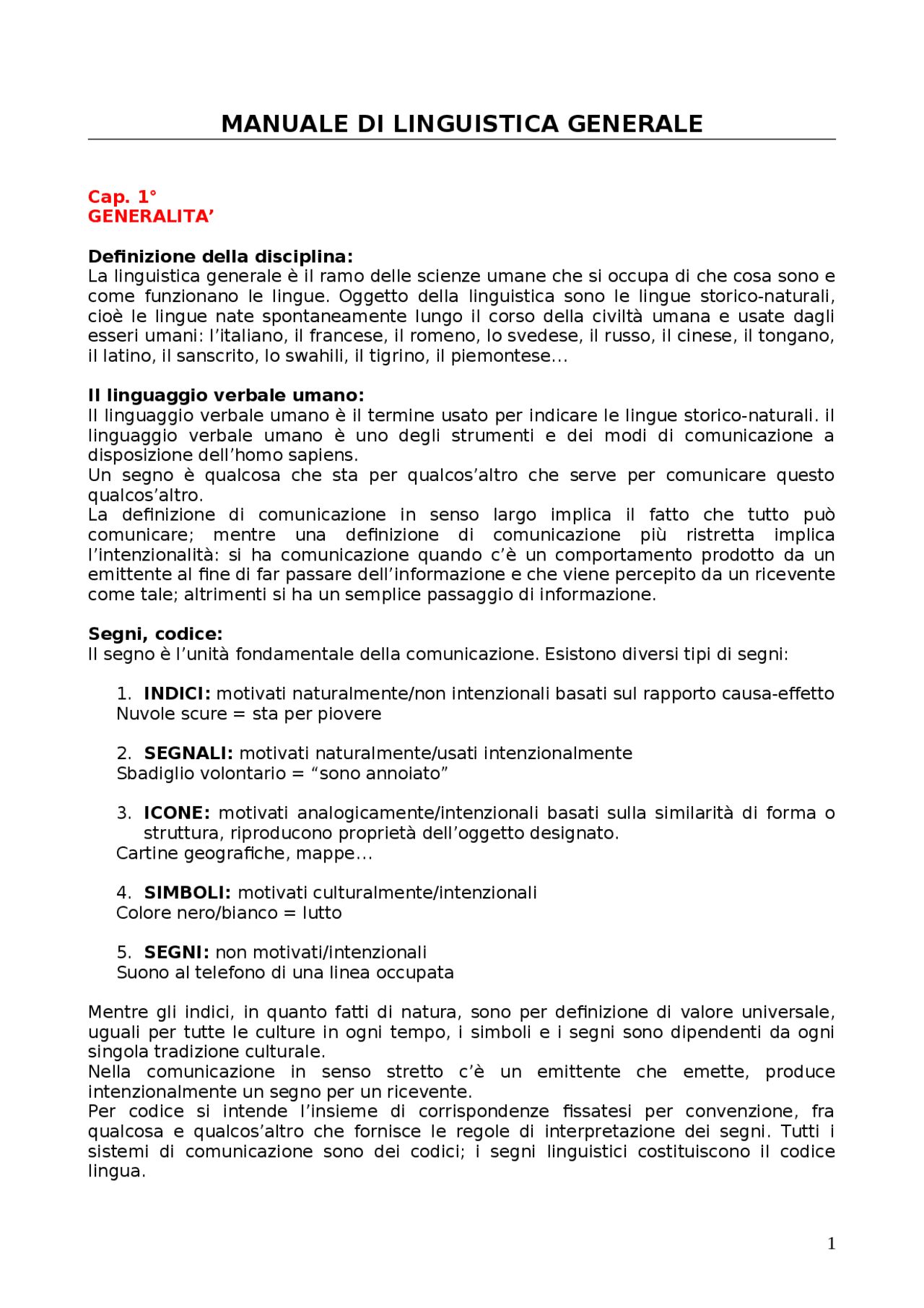 Manuale Di Linguistica Generale Docsity