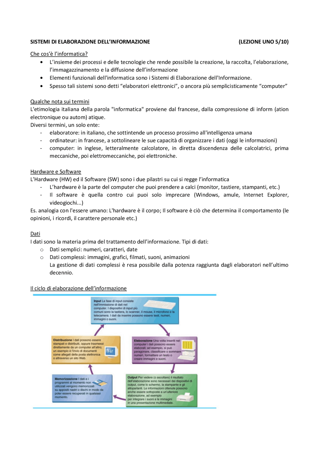 APPUNTI LEZIONI INFORMATICA GENERALE PROF. SERGIO MORIANI 2021/22 ...