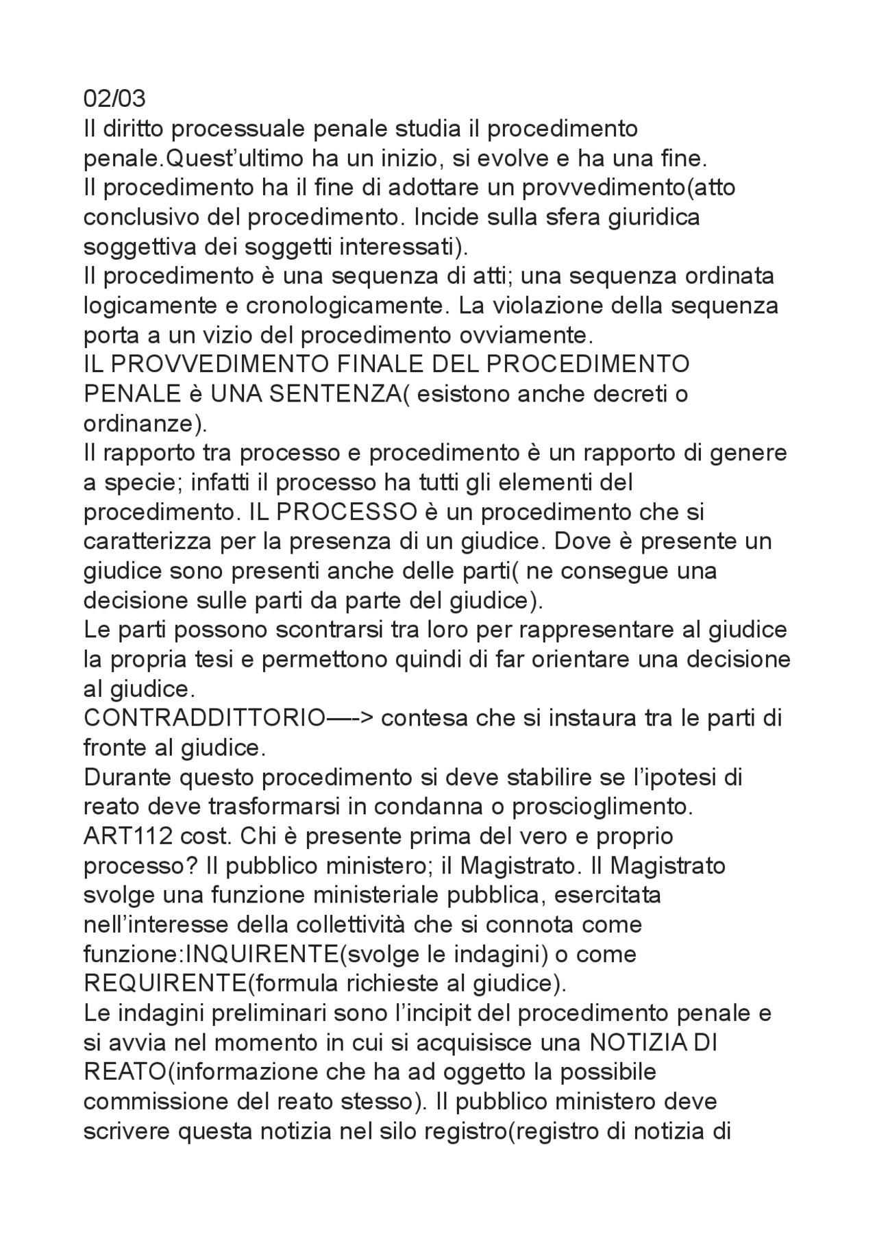 Diritto Processuale Penale Riassunti Docsity