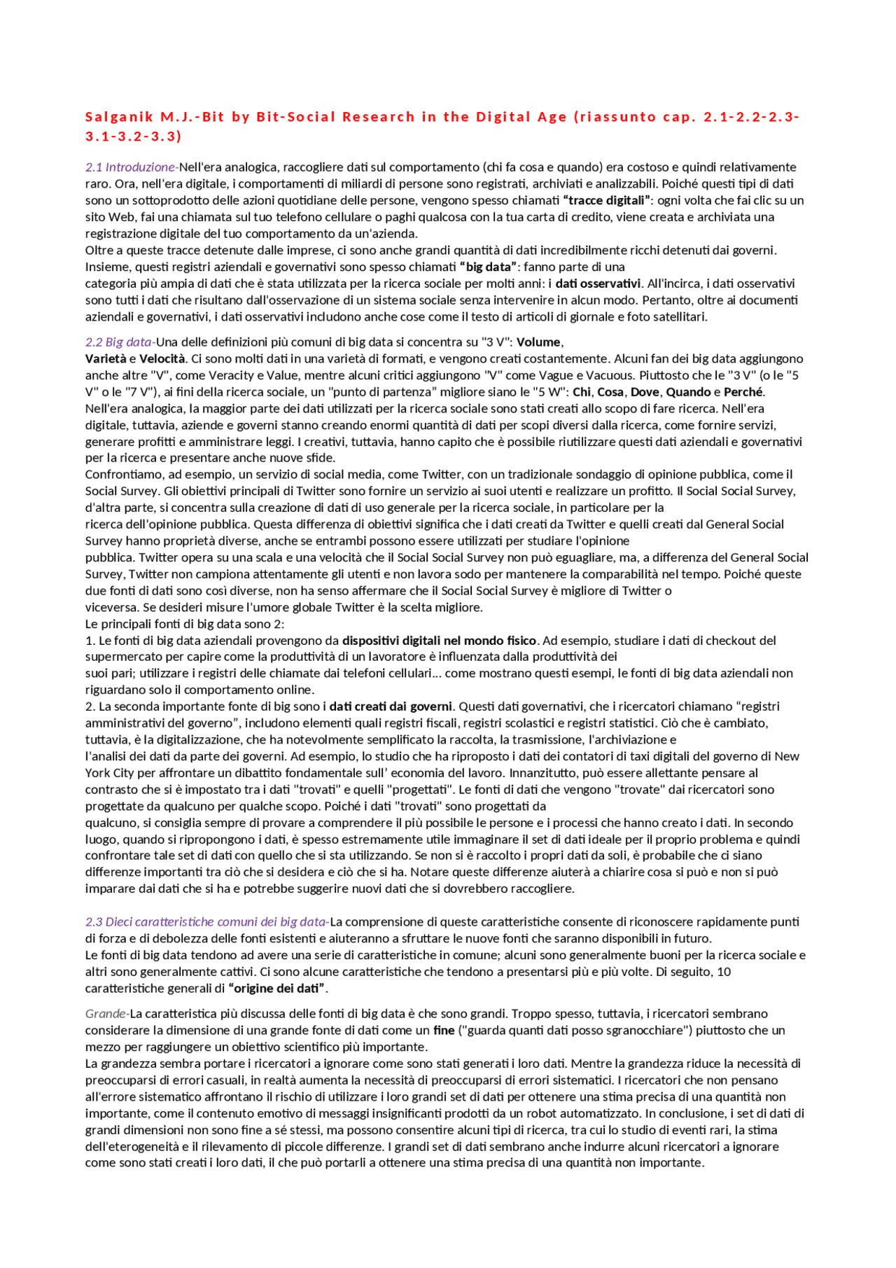 Salganik Mj Bit By Bit Social Research In The Digital Age Sintesi