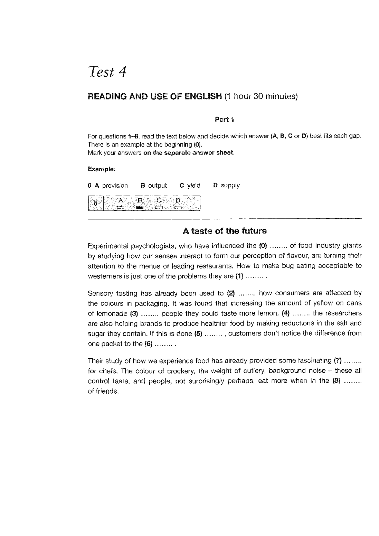 ADVANCED TEST CAE C1 - Docsity