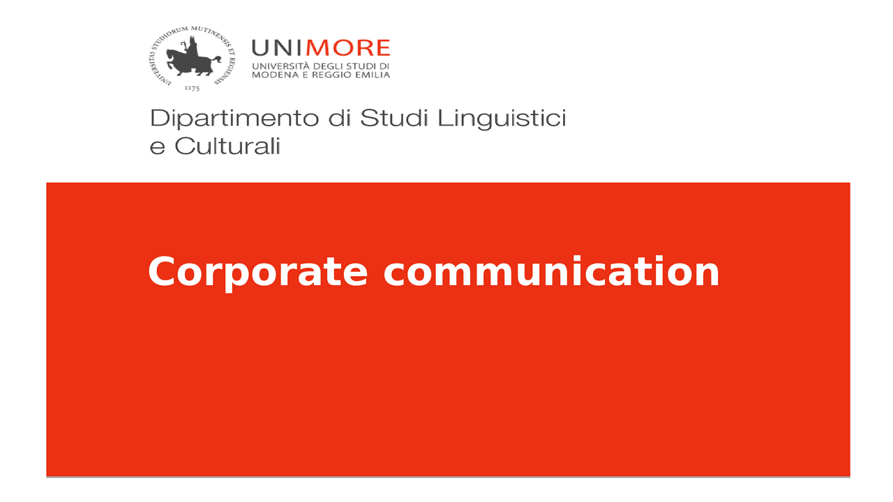 Corporate Communication Docsity