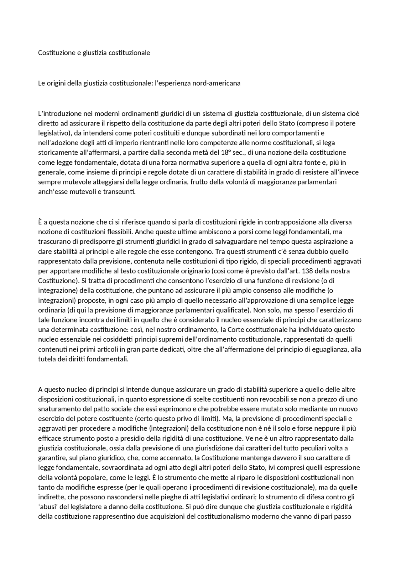 Appunti Sulla Costituzione E Giustizia Costituzionale Docsity