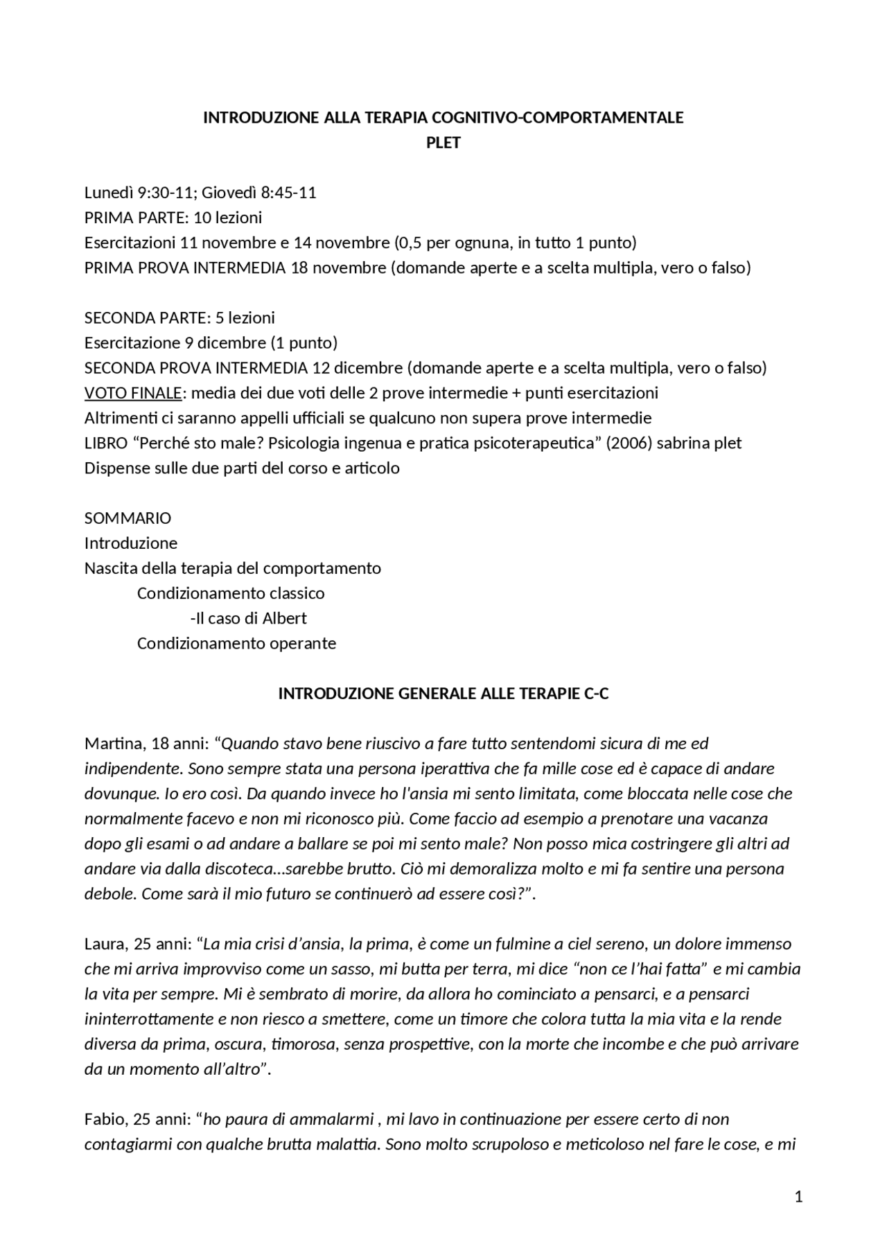 1 Intro Terapia Cogn Comp Docsity
