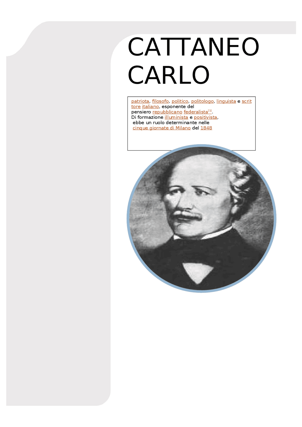 Cattaneo Carlo Schema Particolare Sintesi Docsity