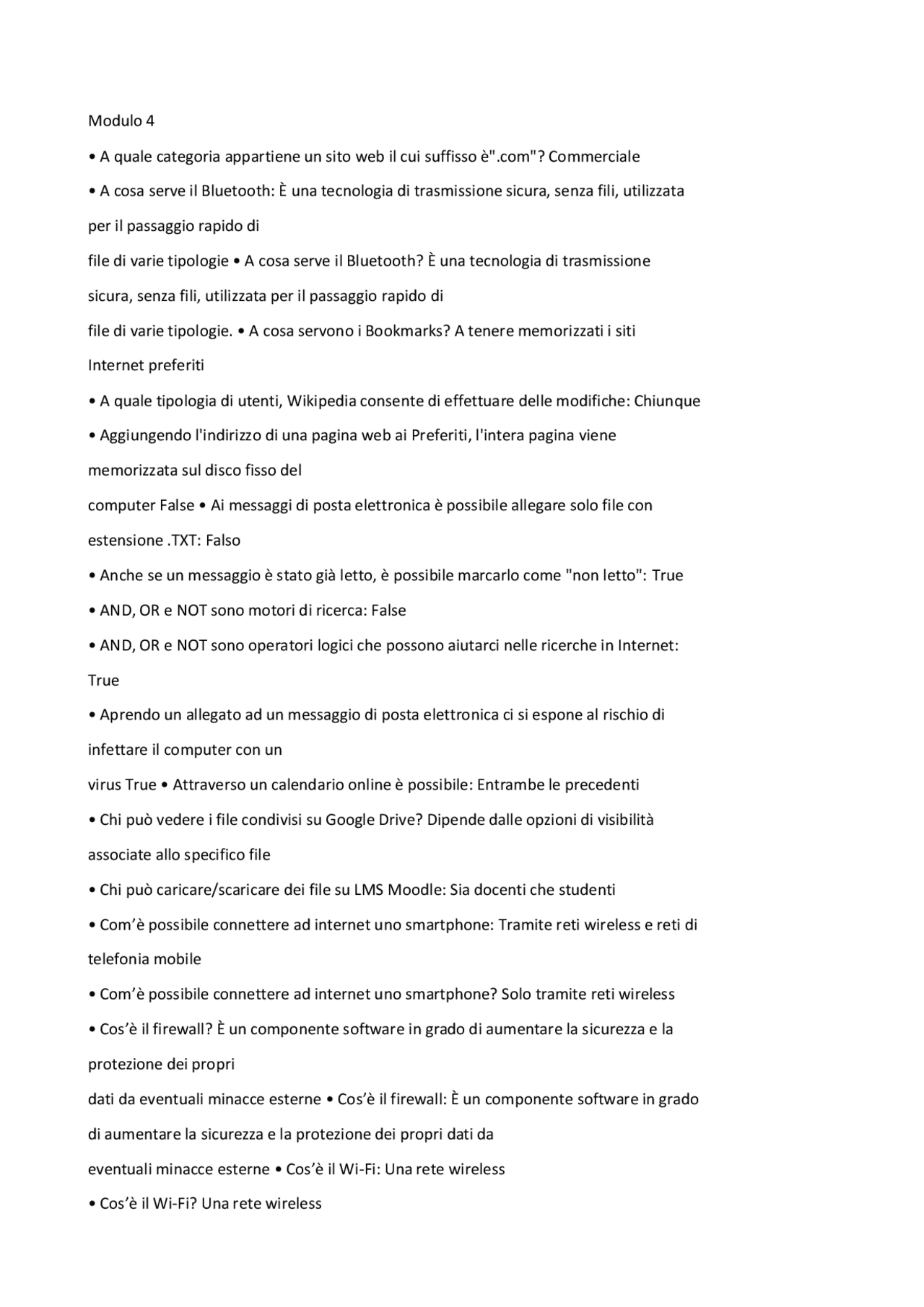 Domande e risposte corso eirsaf - Docsity