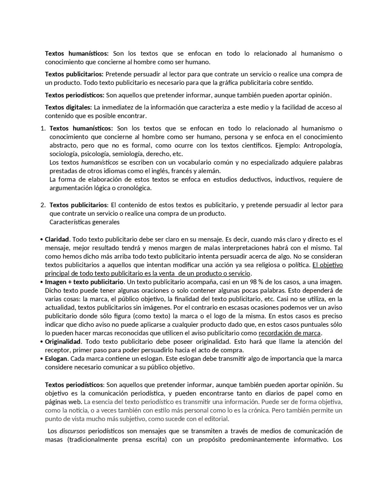Diferentes Tipos De Textos Docsity
