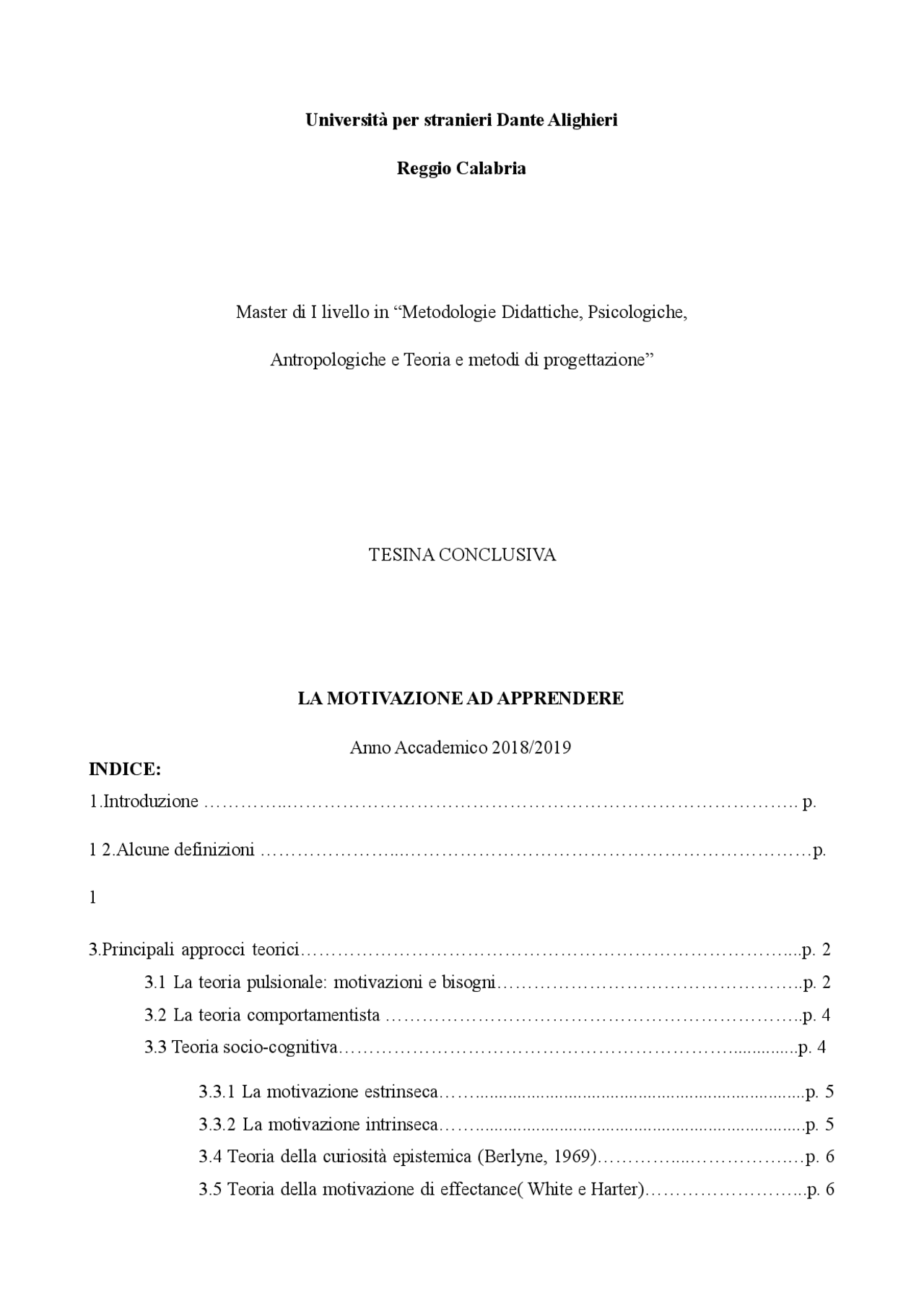 La Motivazione Ad Apprendere Docsity