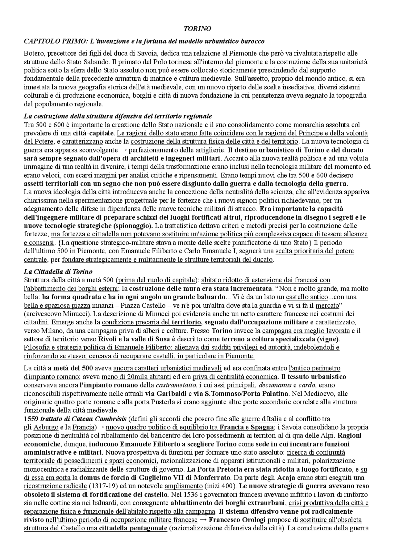 Riassunto Libro ‘torino Docsity