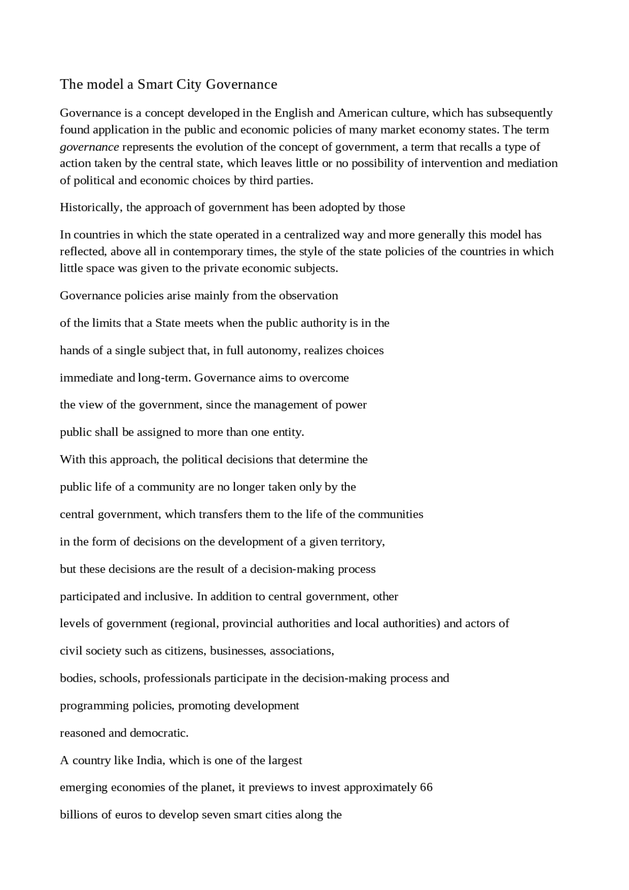 Smart city governance - Docsity