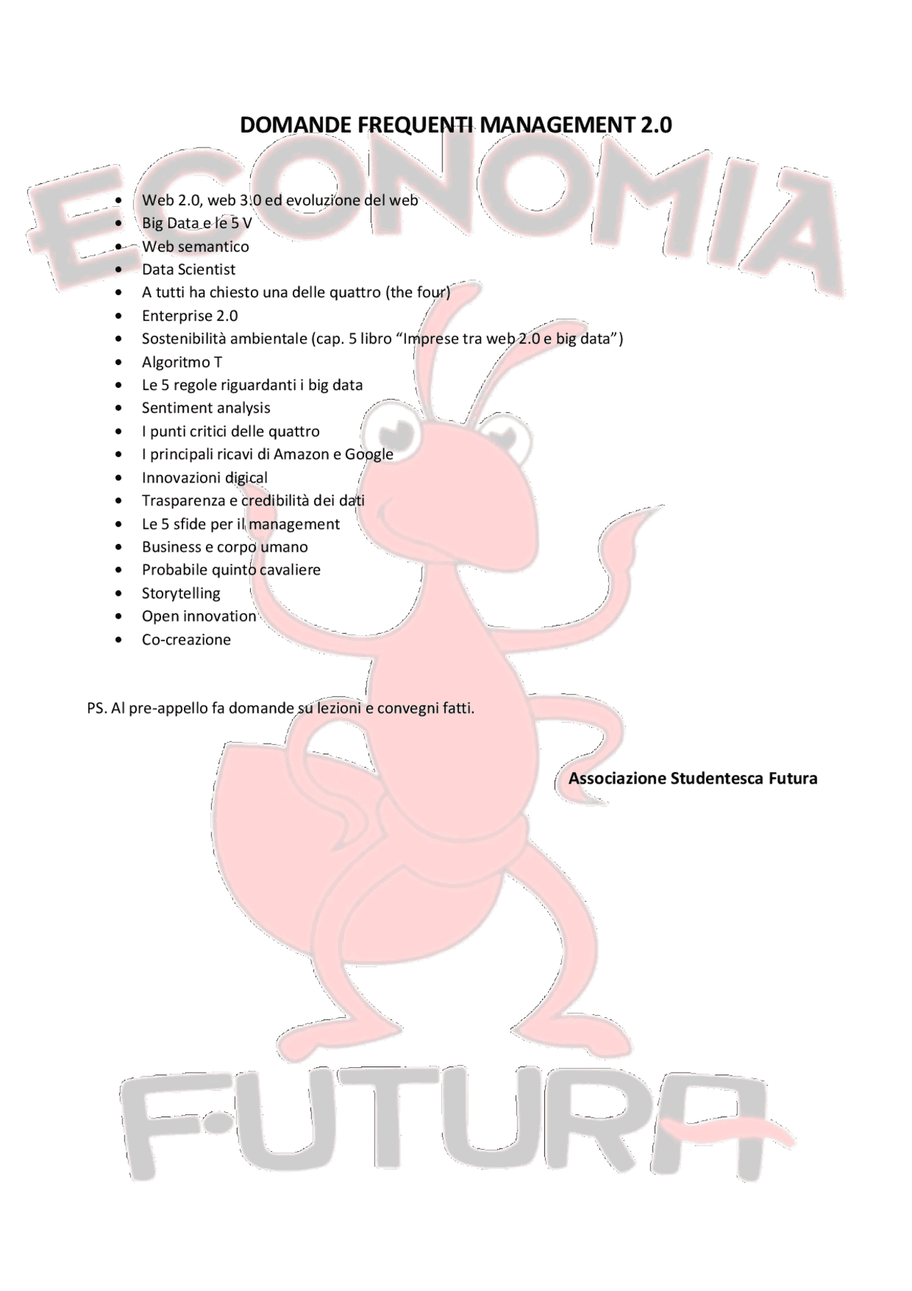 Domande Esame Management Pubblico 2021 Docsity