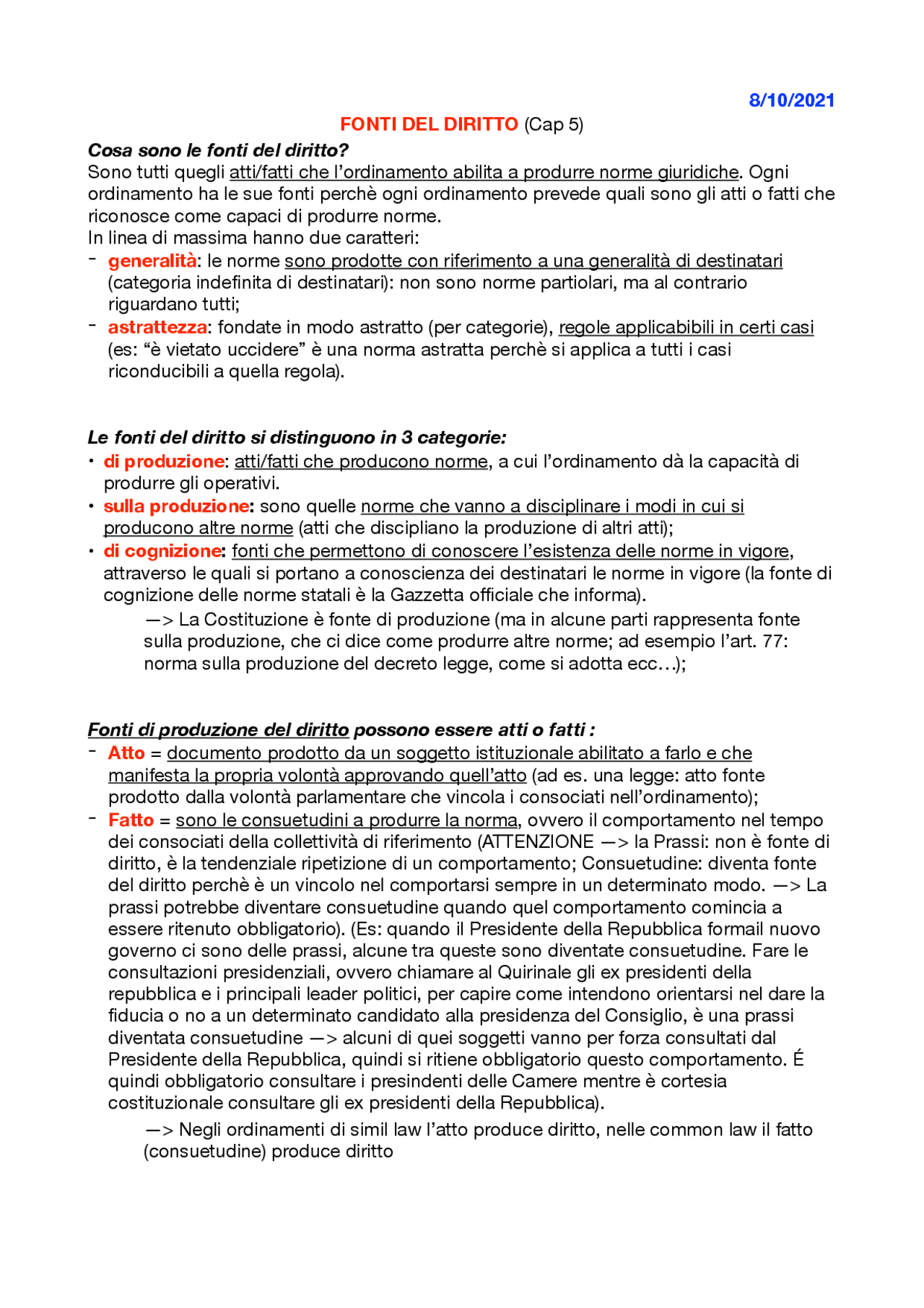 Le Fonti Del Diritto Docsity
