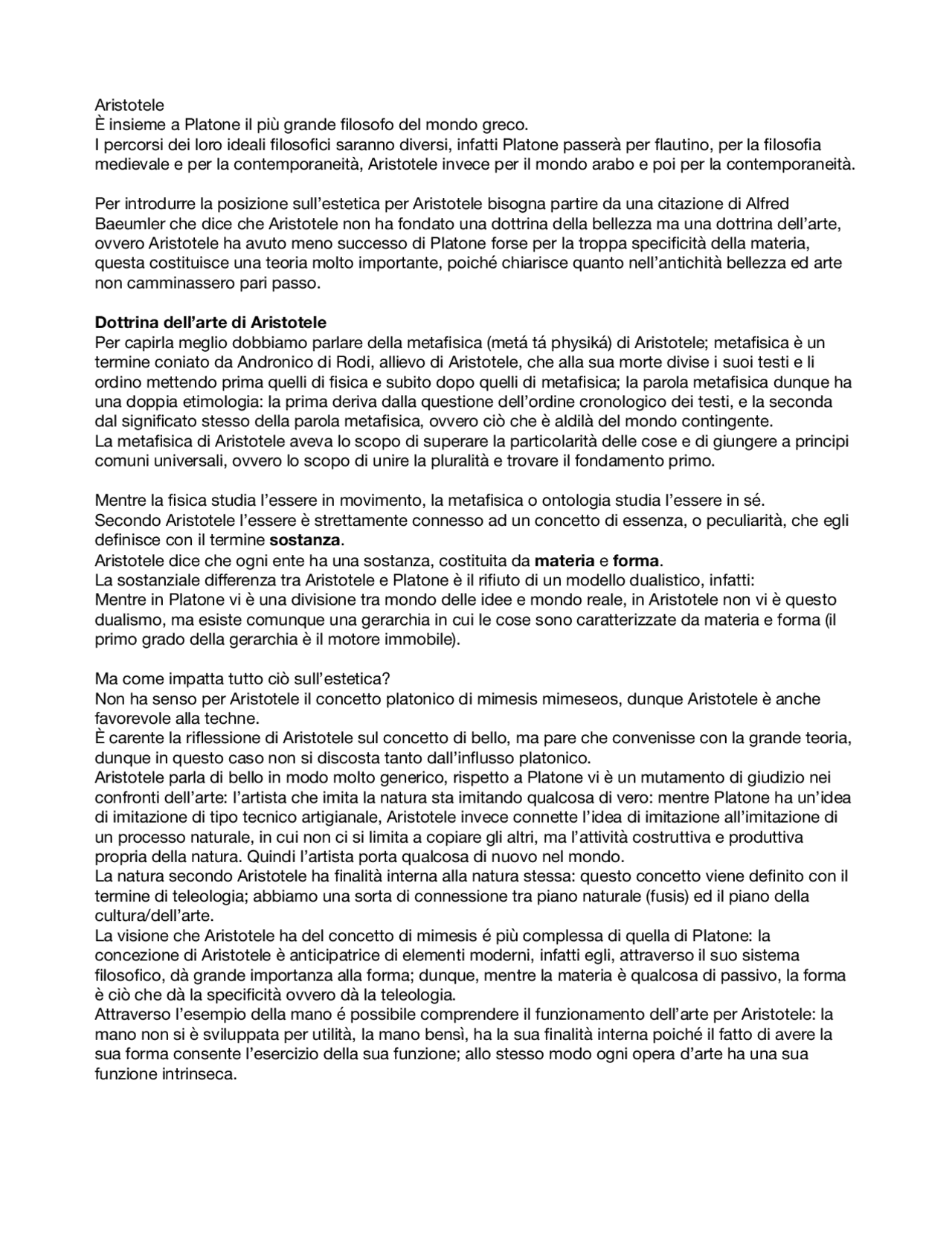 Appunti Lezione 5 Modulo A Estetica Docsity