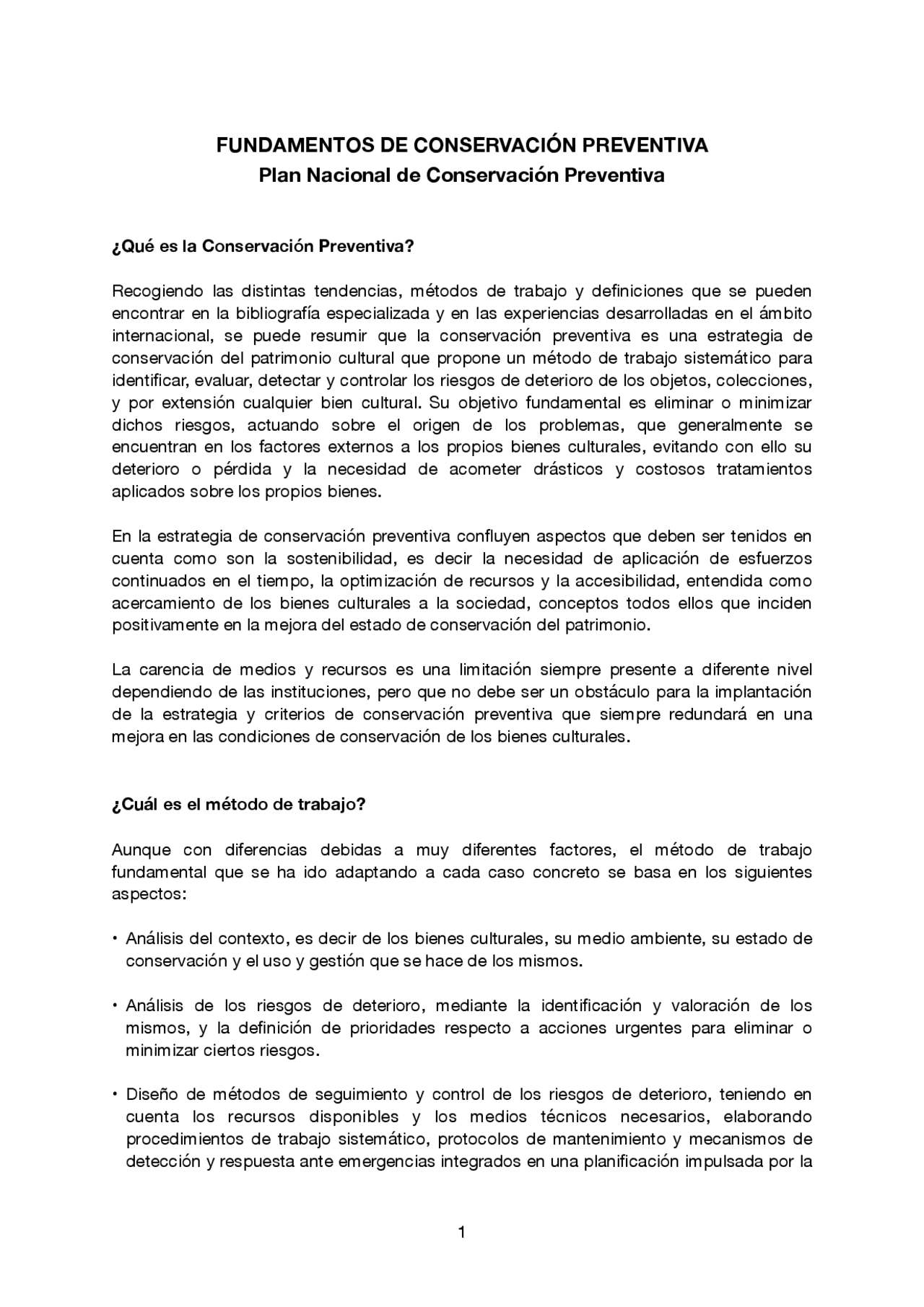 Fundamentos de conservación preventiva - Docsity