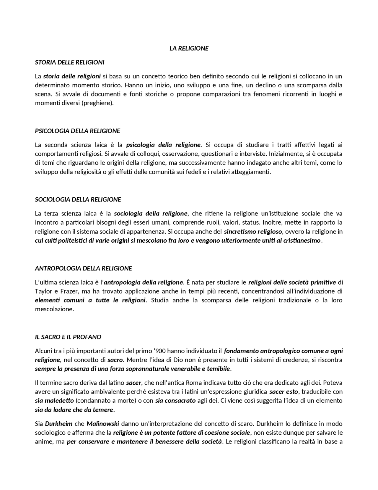 Antropologia della religione - Docsity