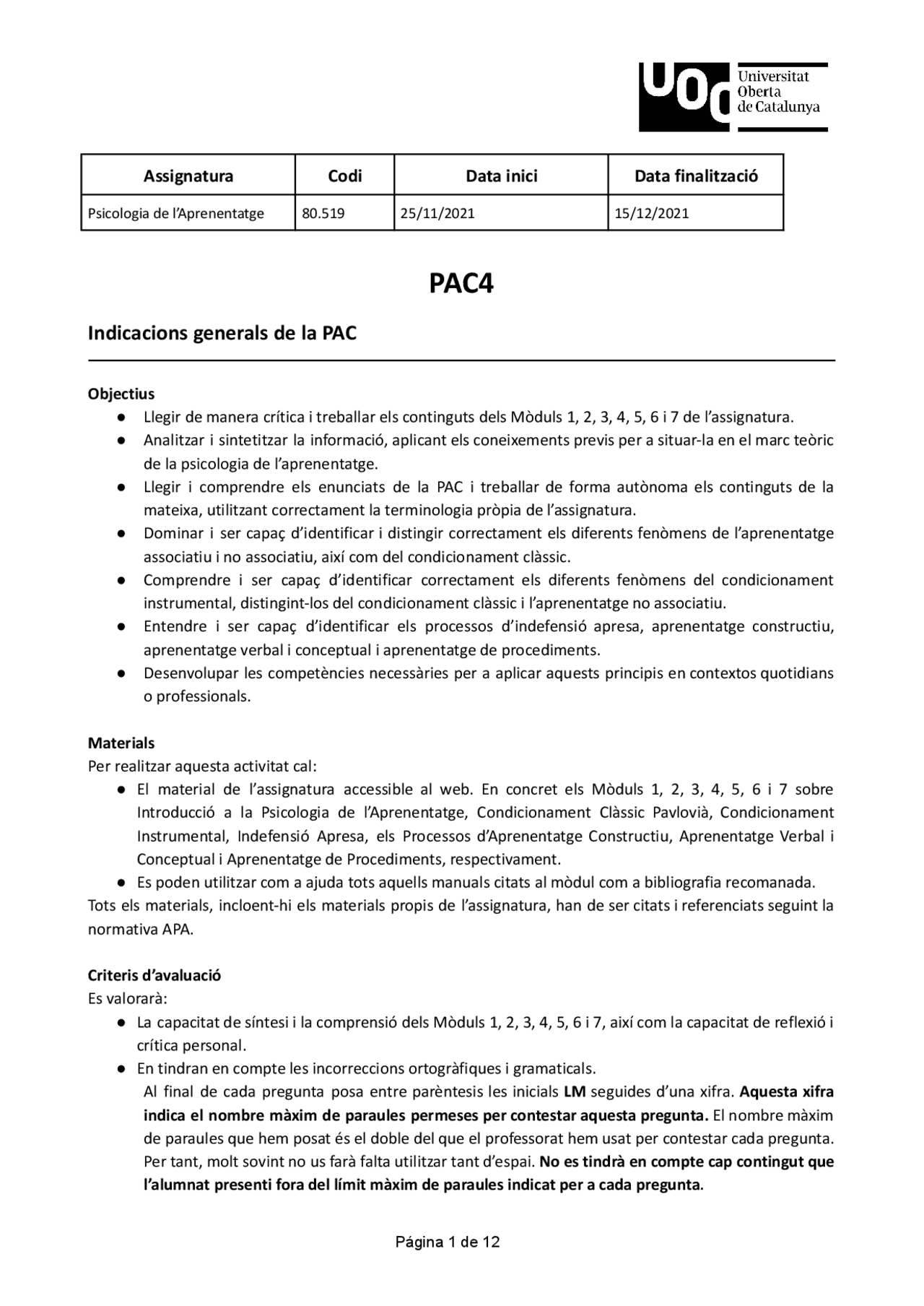 Solucions Pac 4 Psicologia De Laprenentatge Docsity