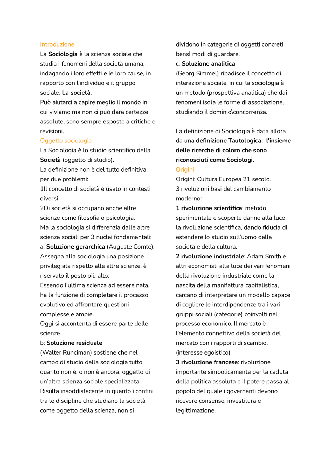 Sociologia I Concetti Base Docsity