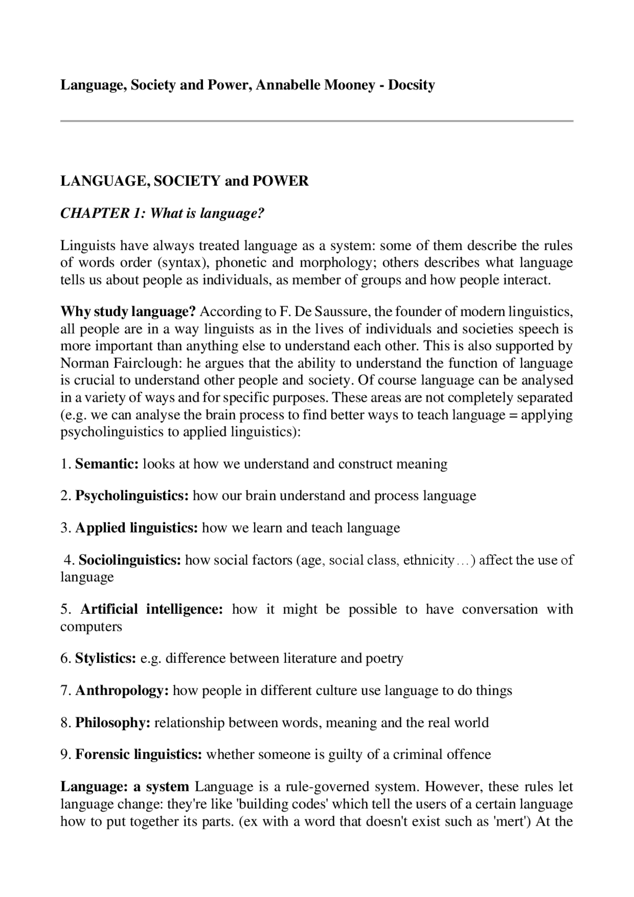 Language Society And Power An Introduction Docsity
