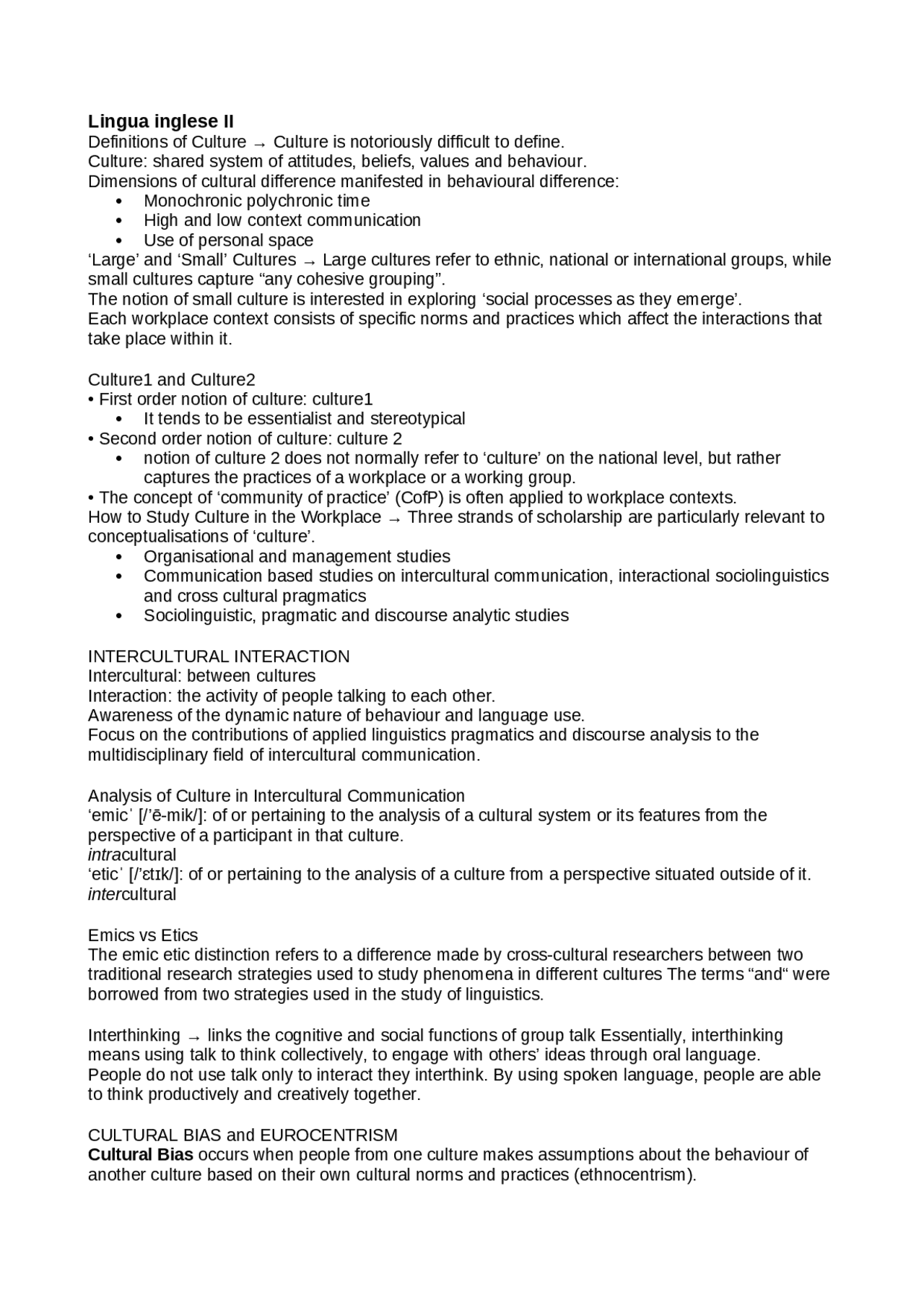 Lingua Inglese Ii Secondo Modulo Docsity