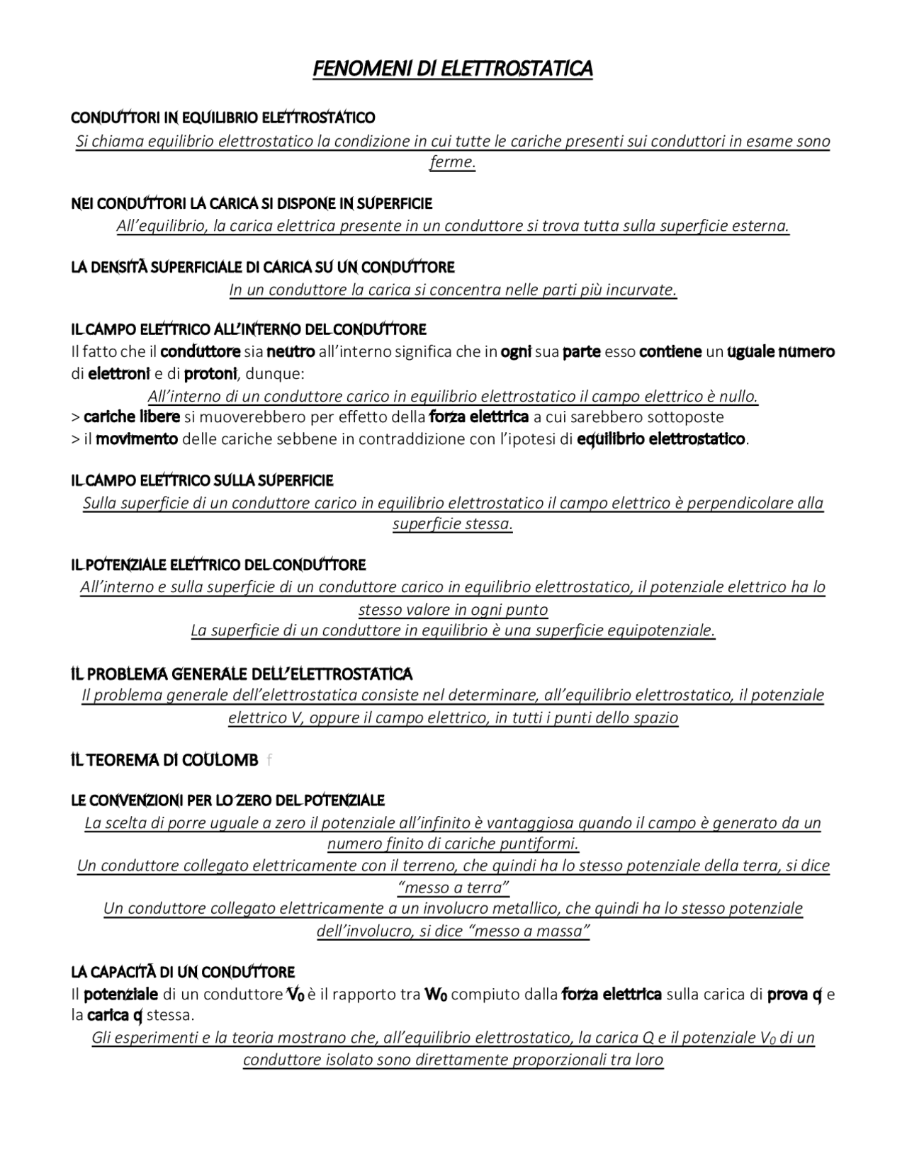 Fenomeni Di Elettrostatica Docsity