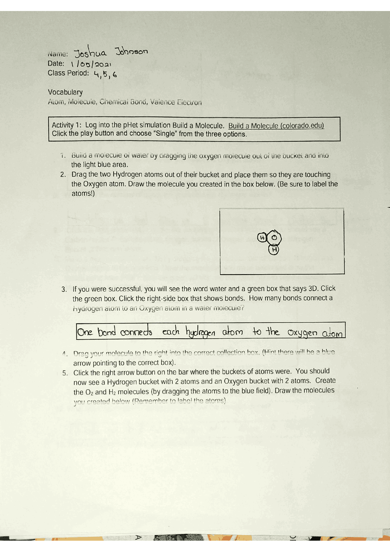 Periodic Table Logic Problem And Molecule Building Docsity