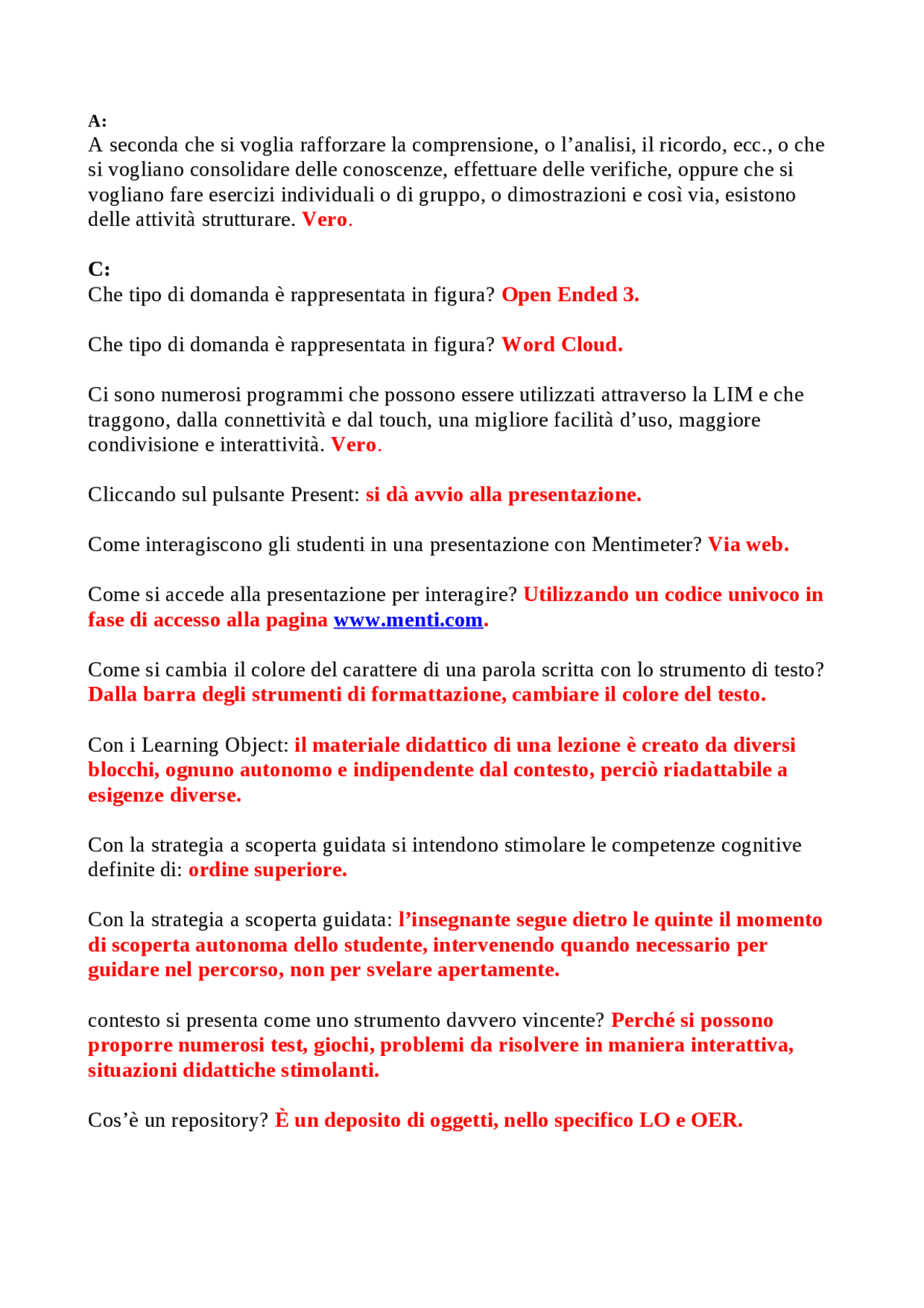 Domande per l'esame Eipass Modulo 3 - Docsity