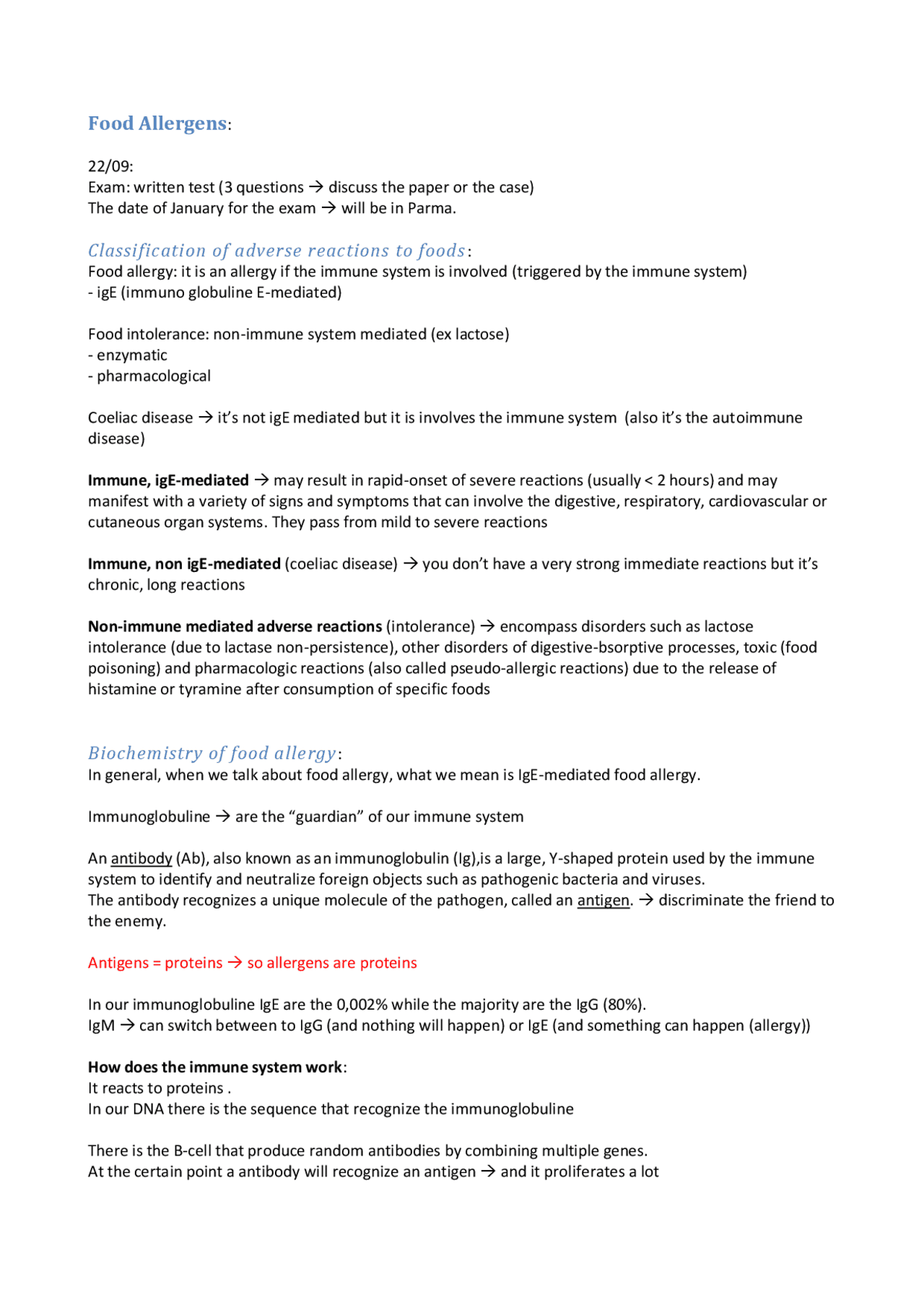 Appunti Completi Del Corso Food Allergens Fsfrm Docsity