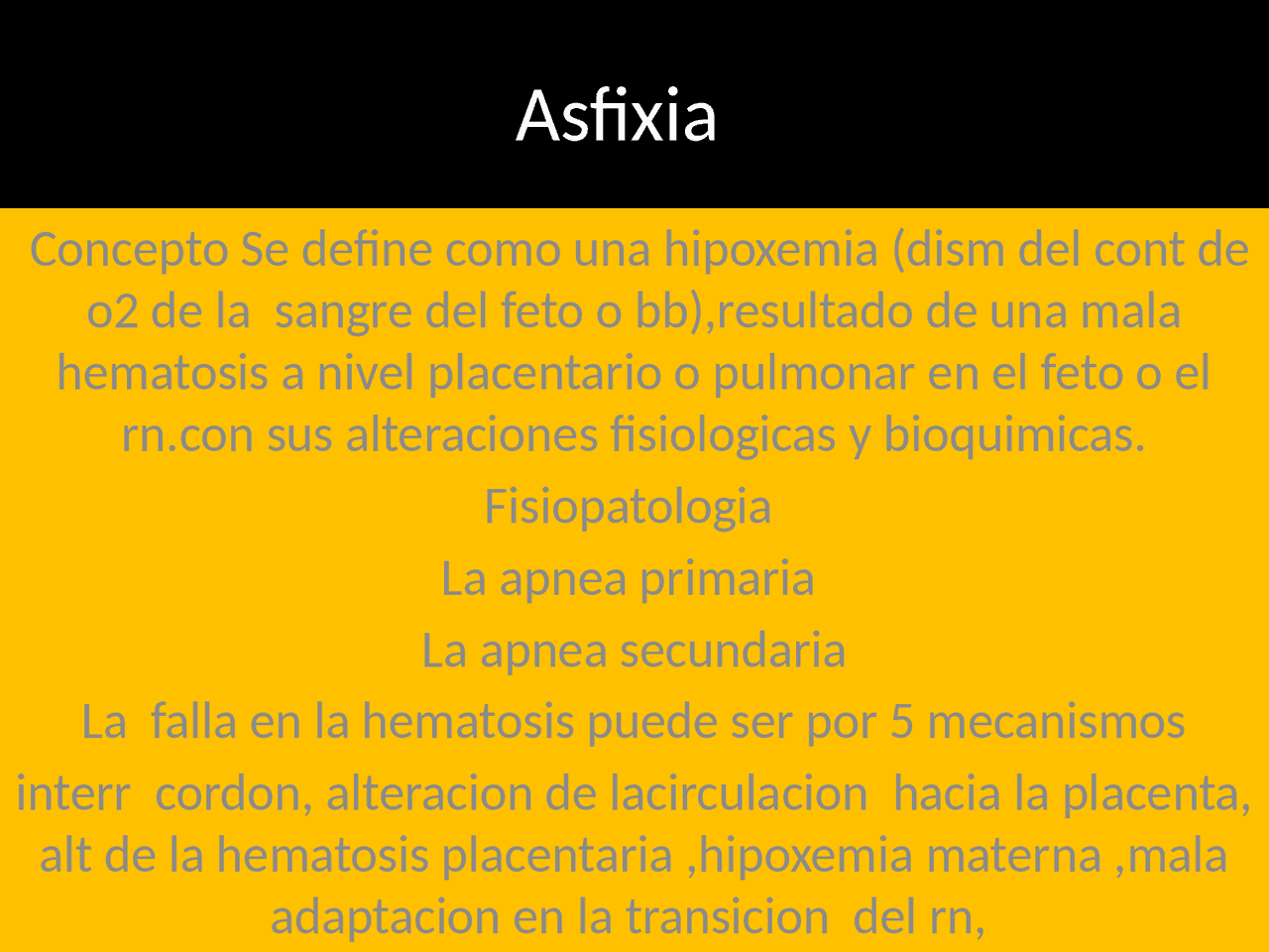 Asfixia del Rn neonato y clasificaciones - Docsity