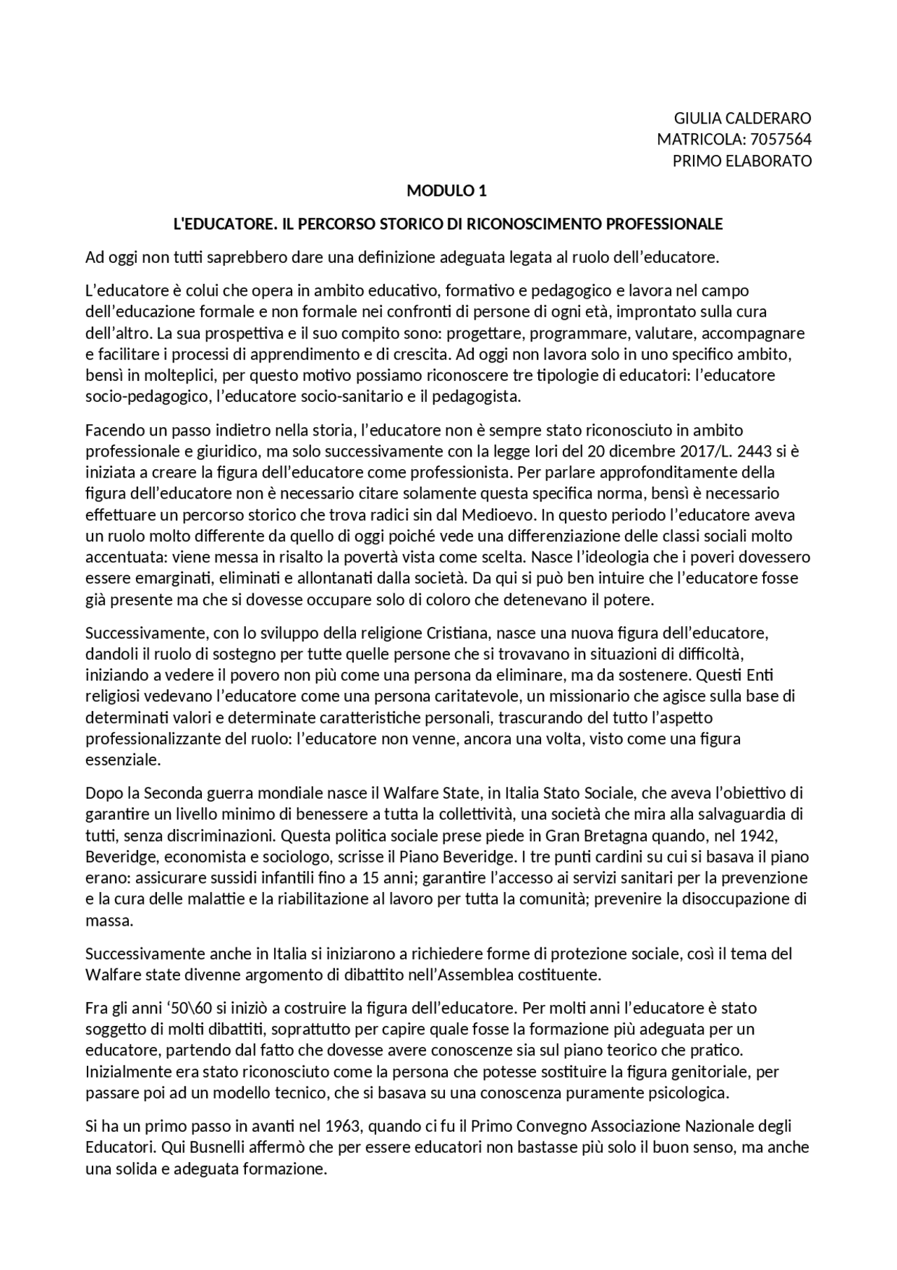 Elaborato Storia Dei Processi Formativi Prove Desame Di Scienze Dell