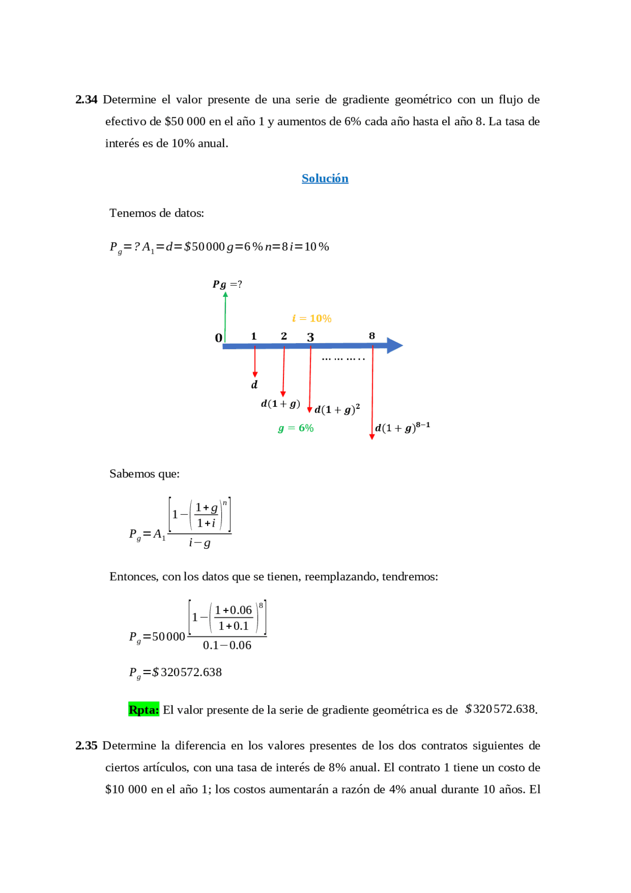 GRADIENTE ARITMÉTICO Y GEOMÉTRICO | Ejercicios de Ingeniería económica ...