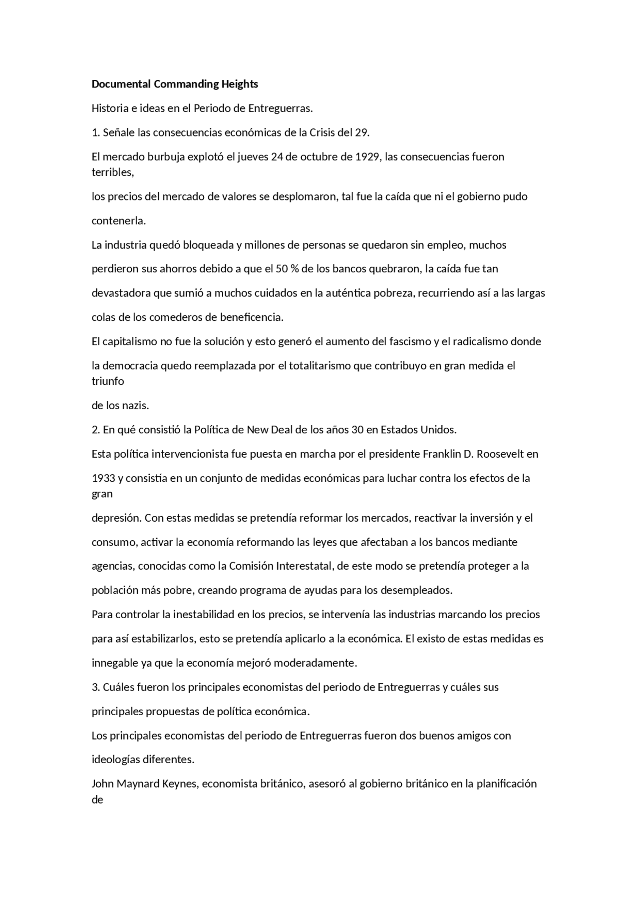 Documental Commanding Heights - Docsity