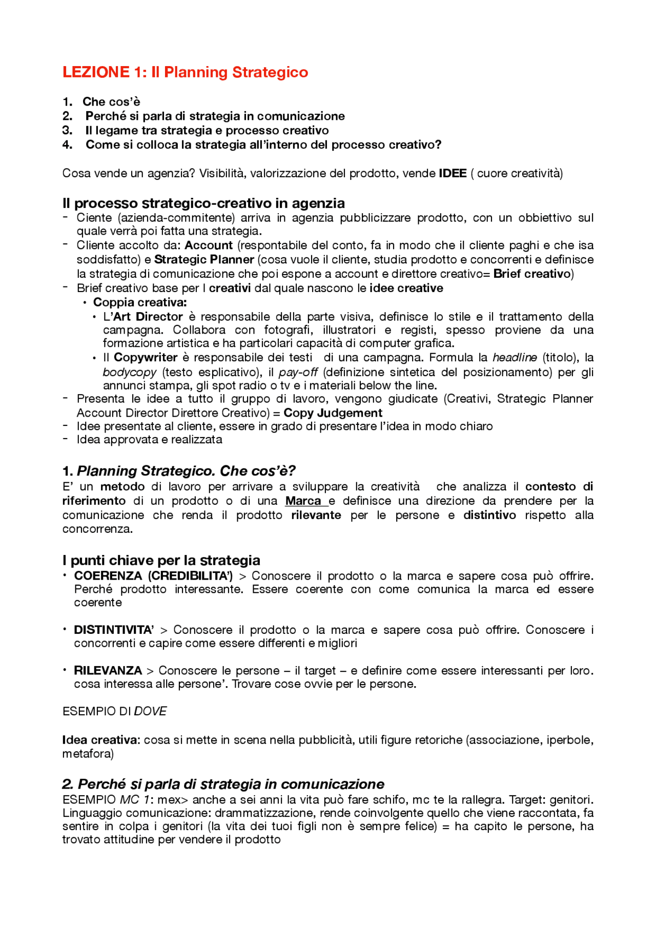 Appunti Strategy And Planning Naba Docsity