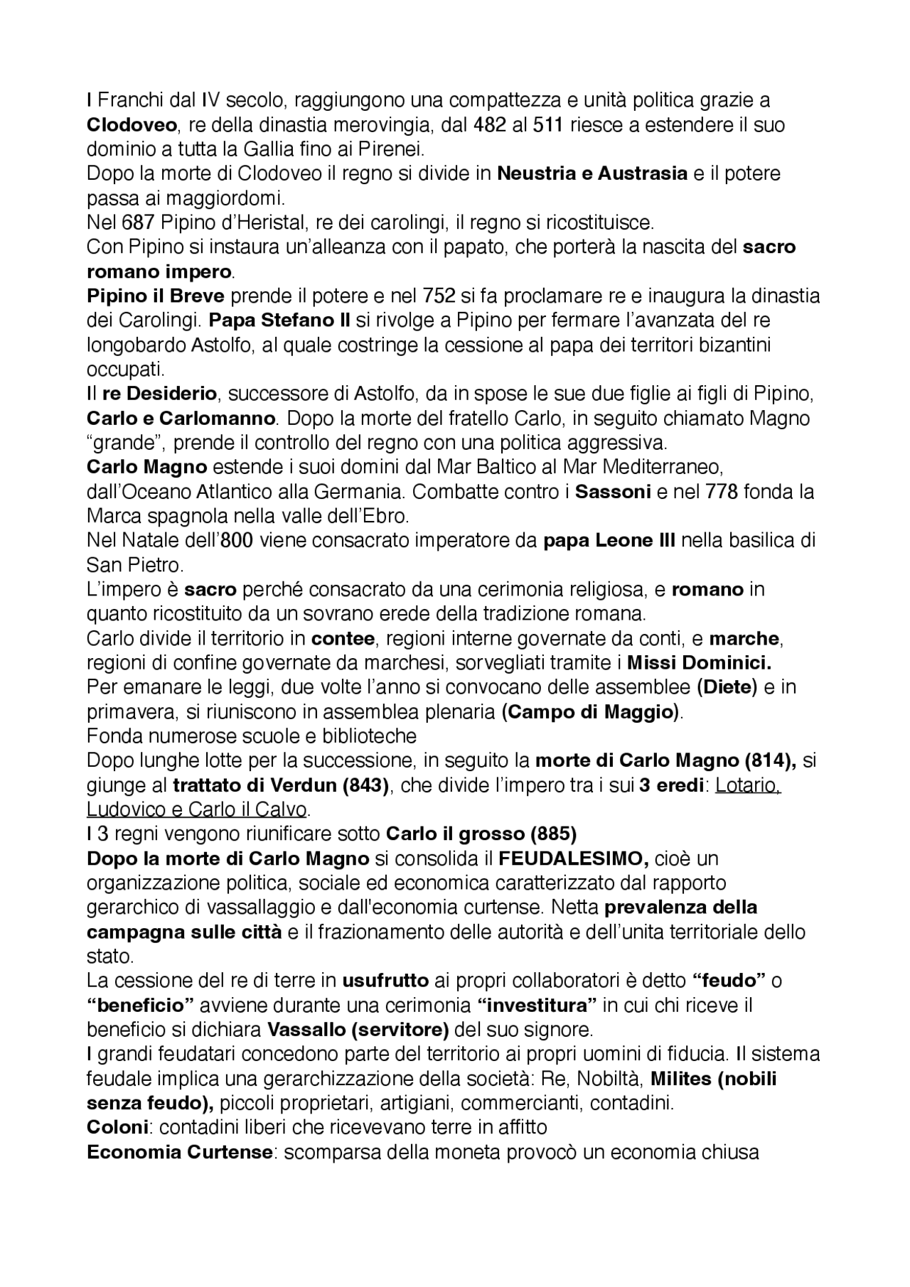 Appunti Su Carlo Magno Docsity