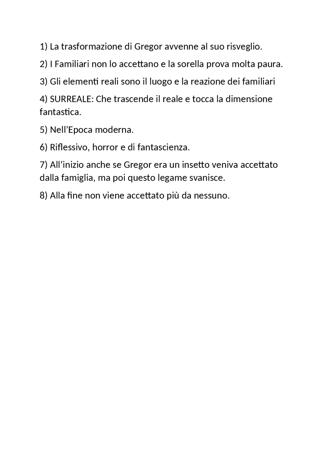 La Metamorfosi Di Franz Kafka Docsity