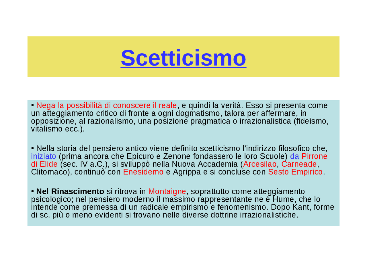Lo Scetticismo e il Neoplatonismo | Sintesi del corso di Filosofia ...