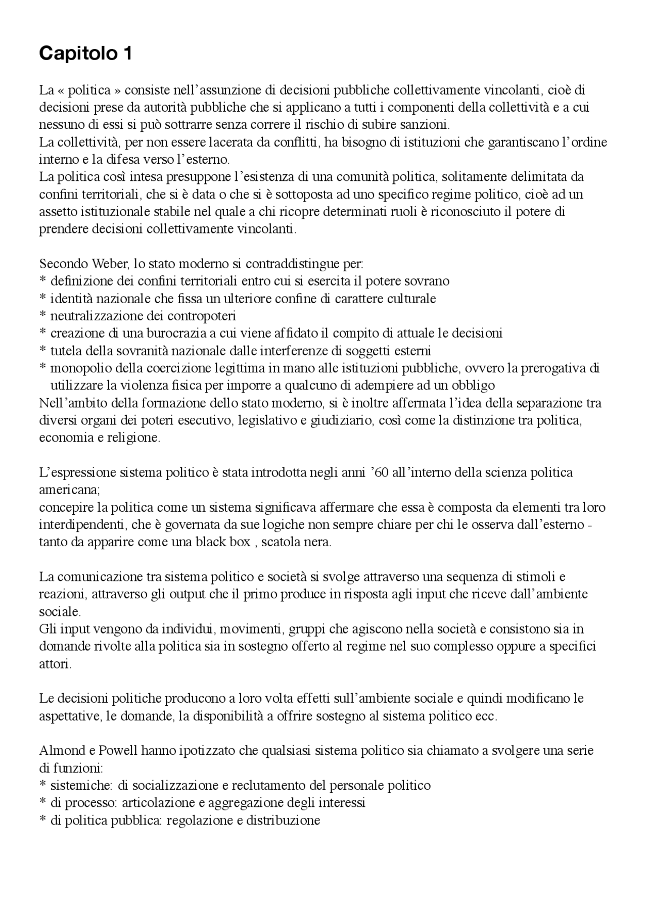 Riassunto Sistemi Politici Comparati Docsity