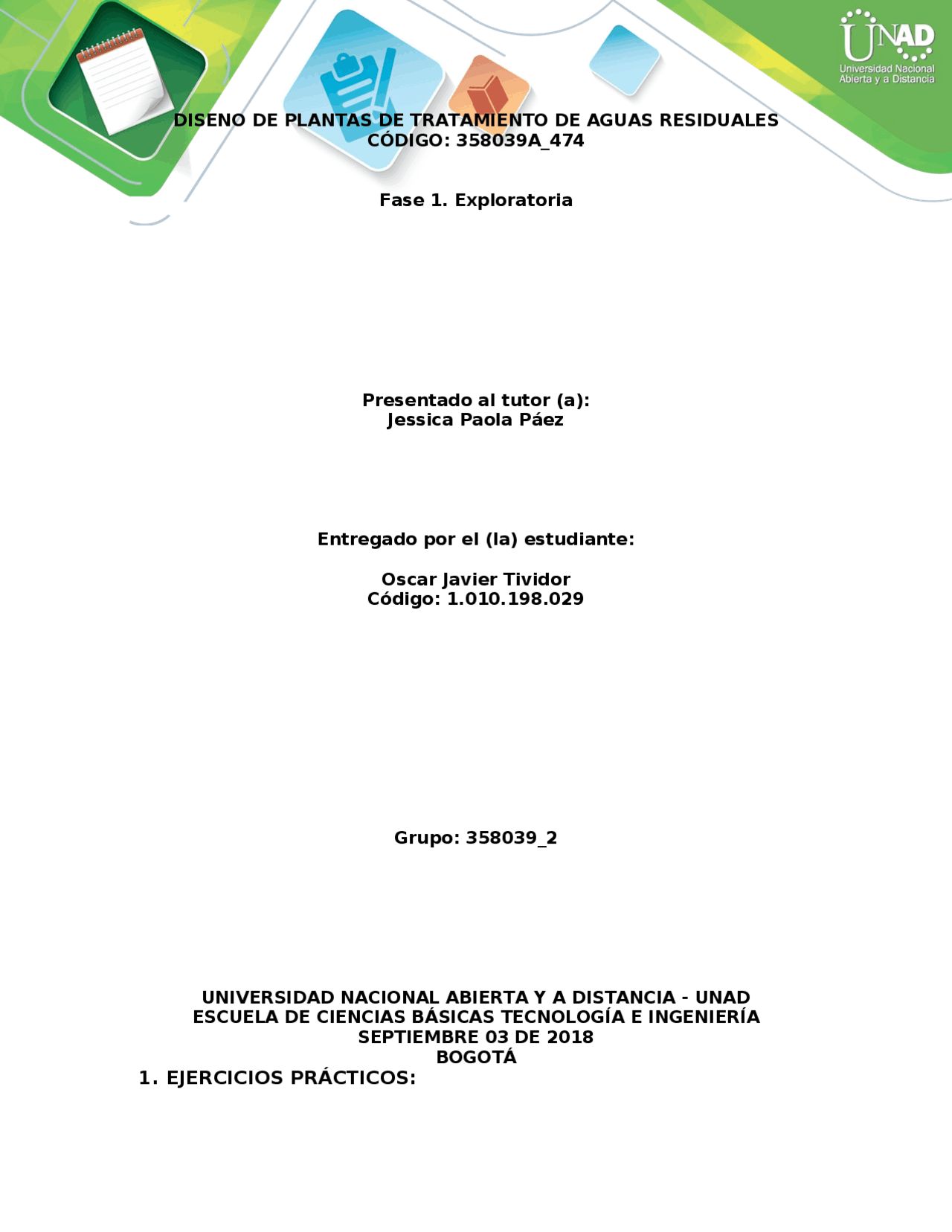 Fase exploratoria - manejo de plantas y equipos de ingeniería - Docsity