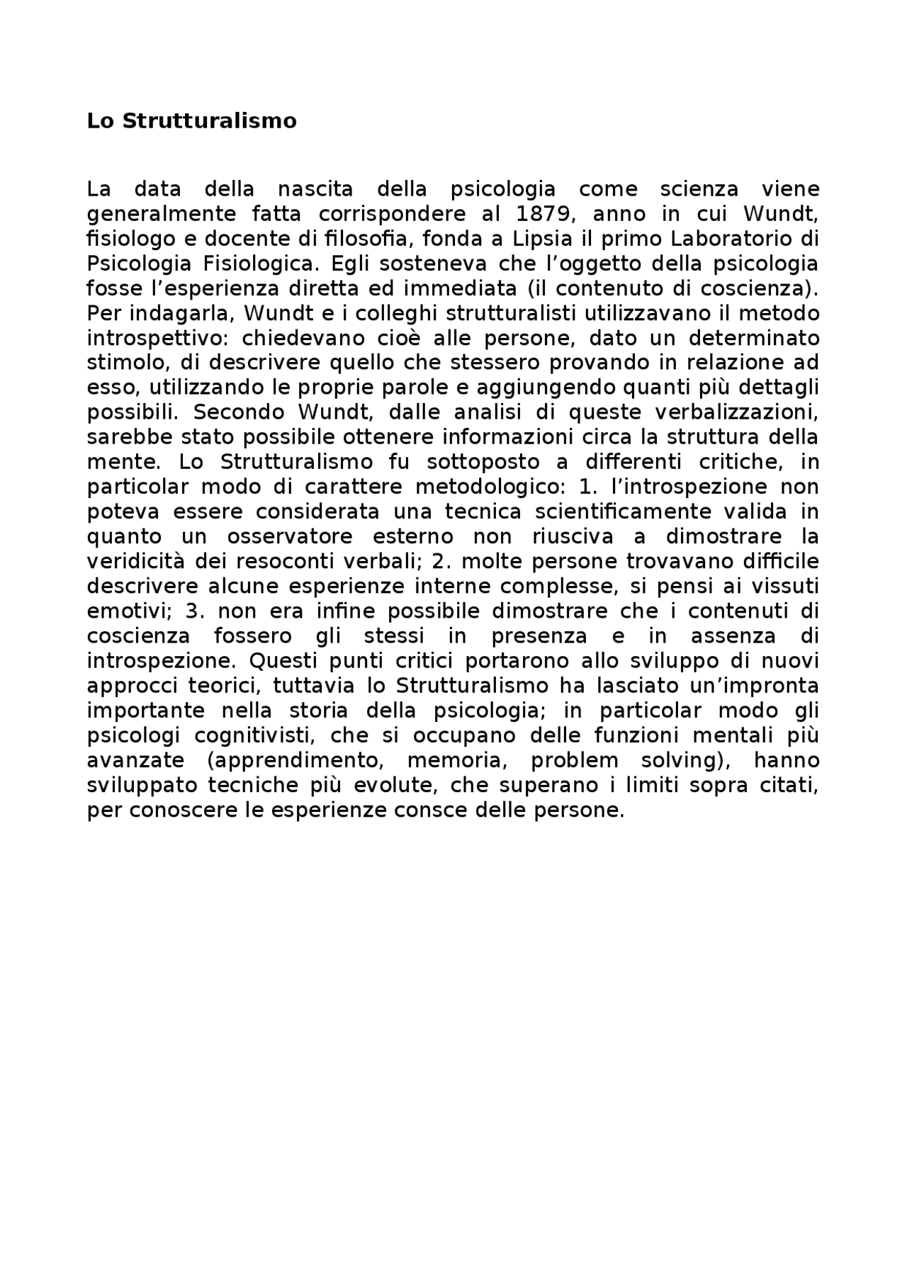 Lo Strutturalismo Docsity