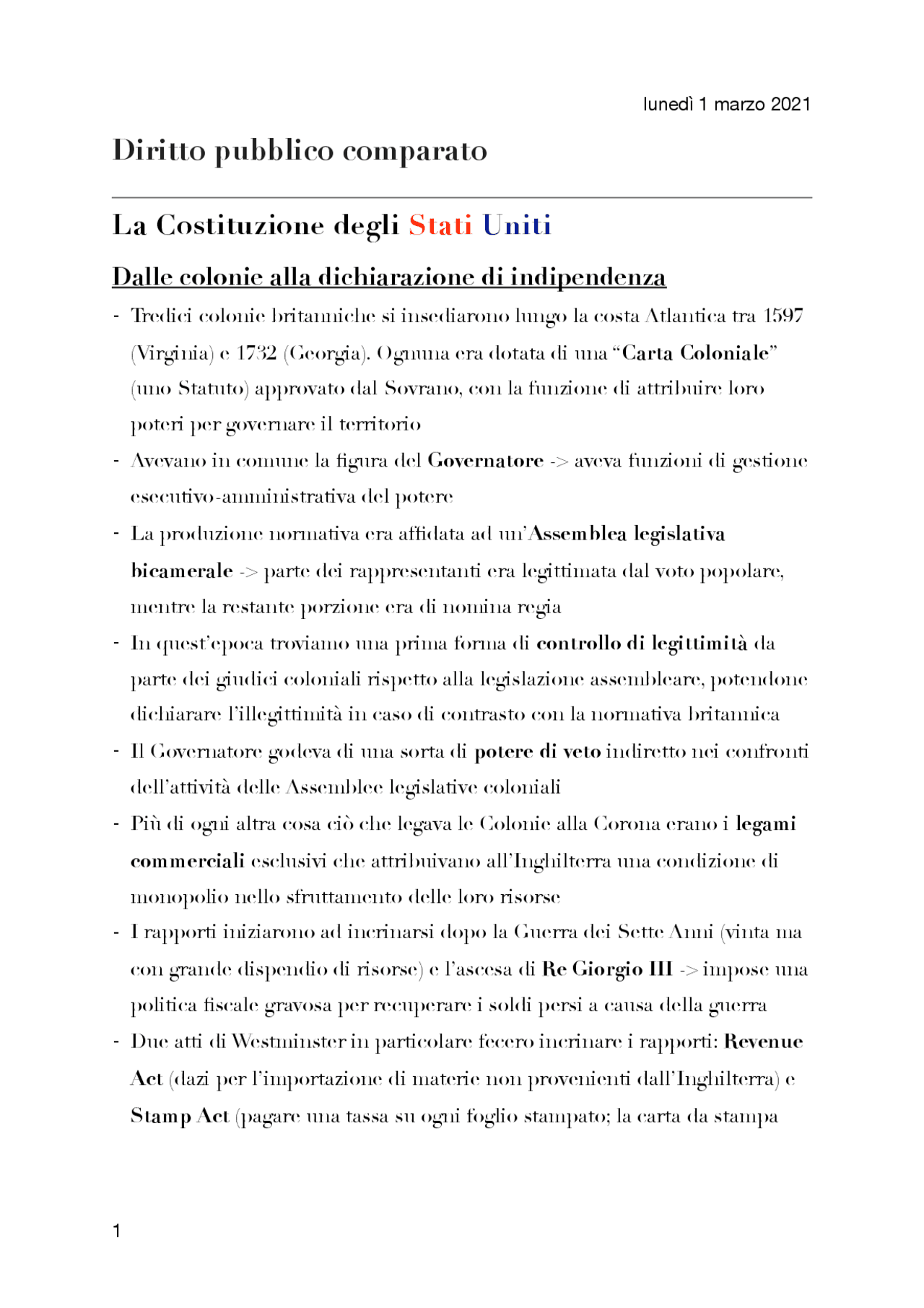 Riassunto La Divisione Dei Poteri Docsity