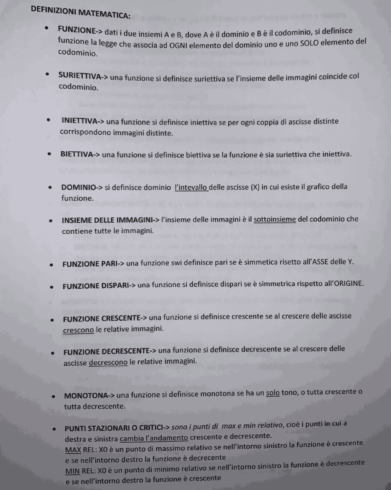 Definizioni Teoriche Docsity