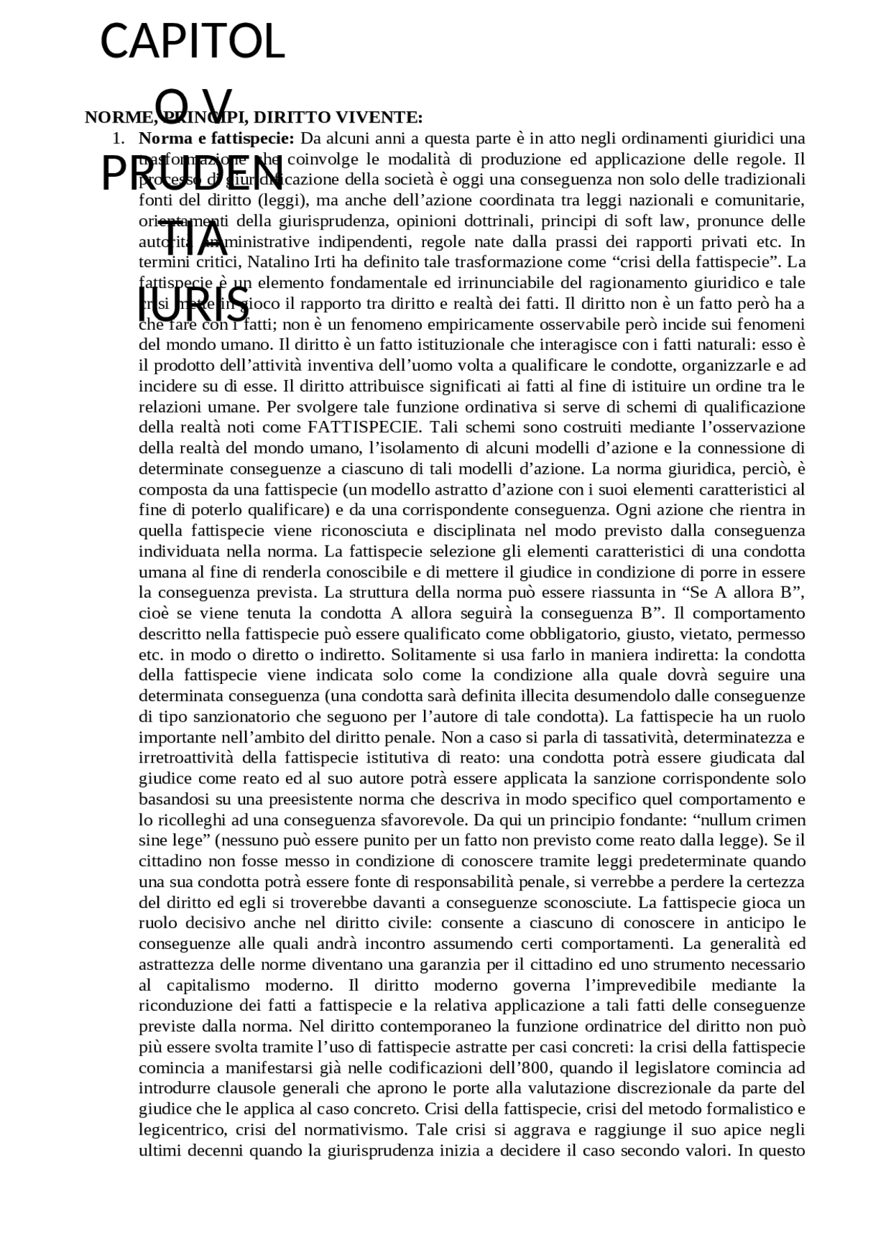 Riassunto Prudentia Iuris Docsity