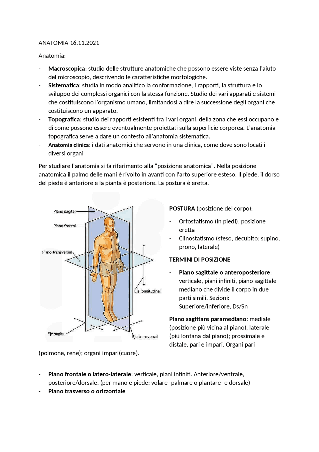 Anatomia Generale Appunti Docsity