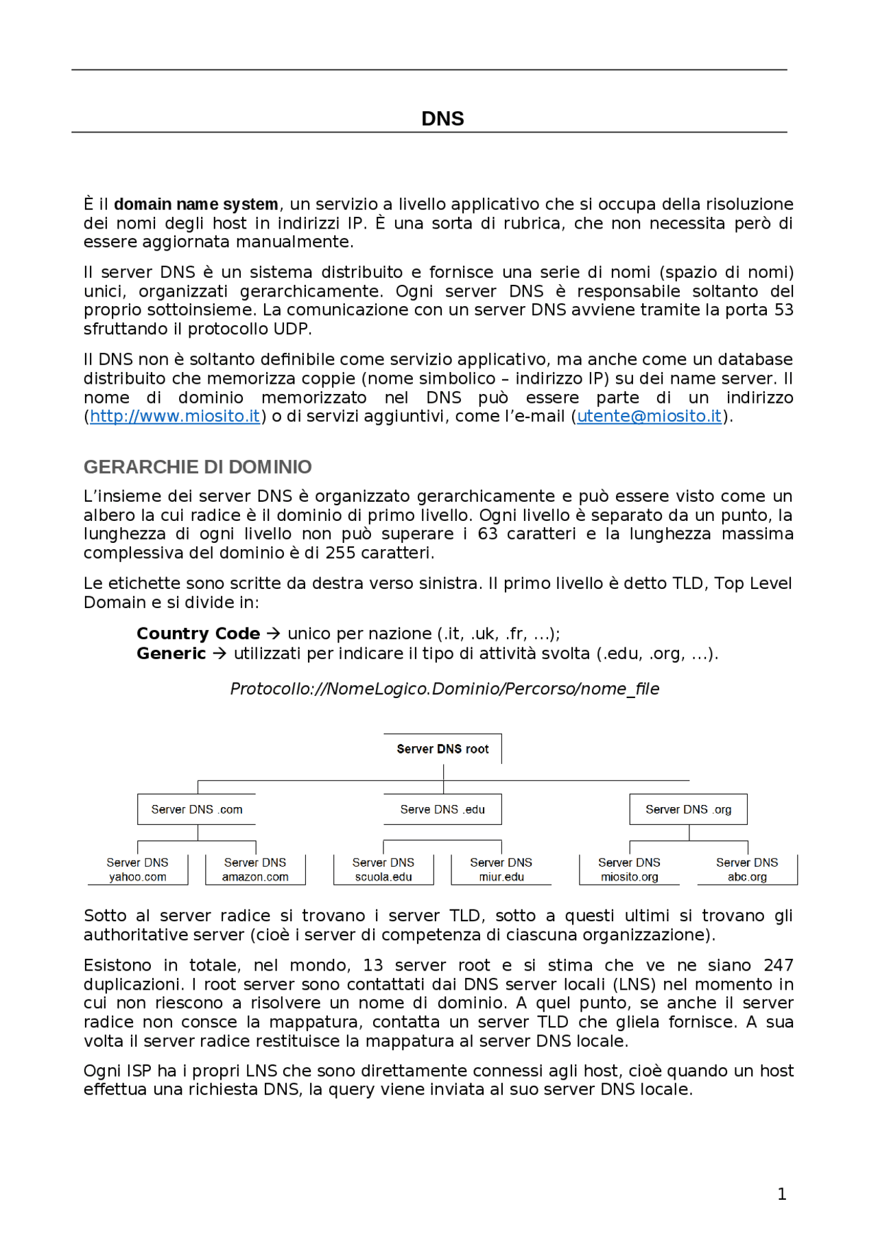 Il Dns Domain Name System Docsity