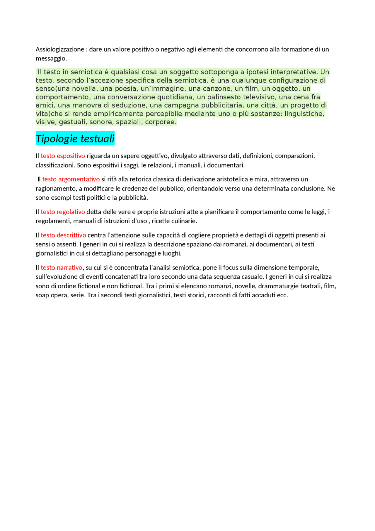 Testo. Cos'è un testo? I vari tipi di testo. | Appunti di Semiotica ...