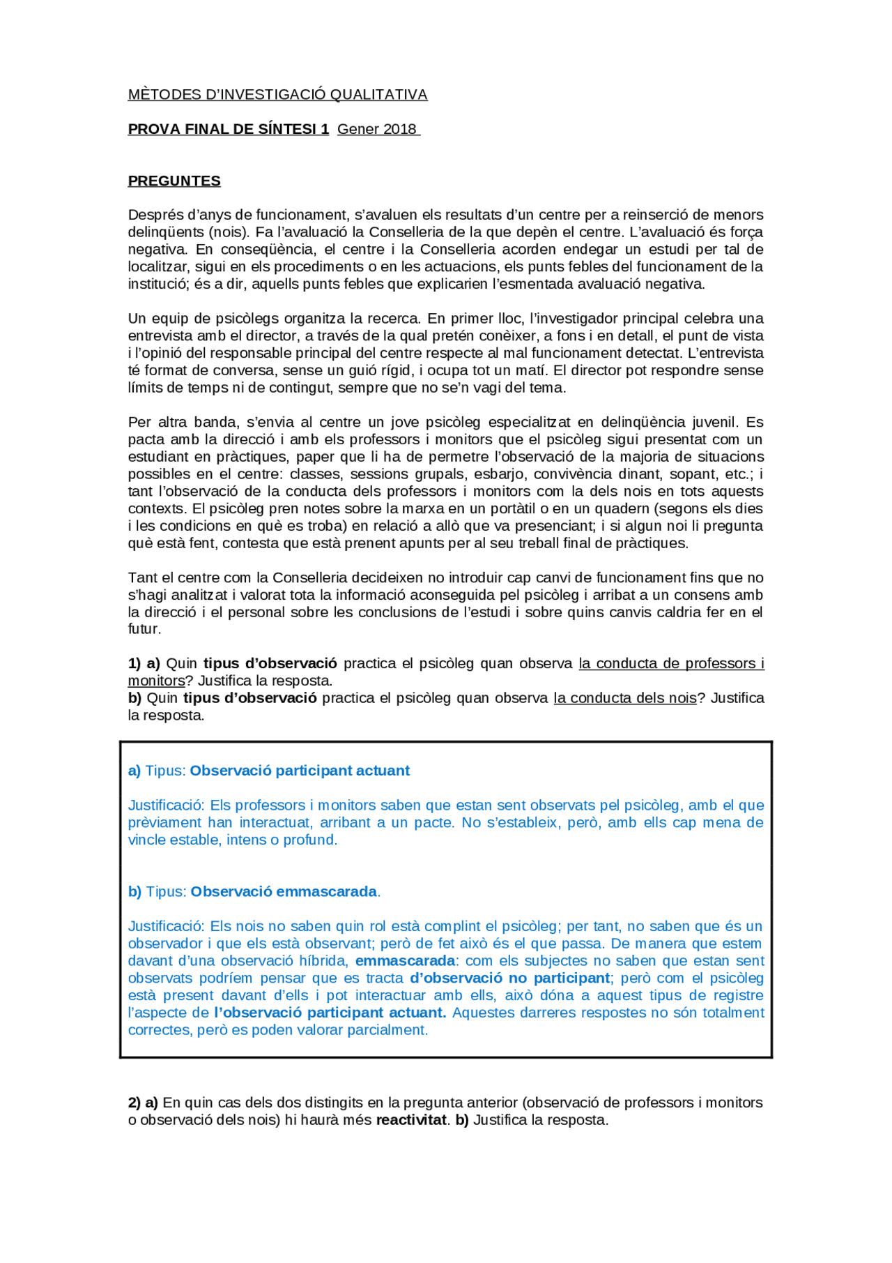 Solucions Ps1 Mètodes Dinvestigació Qualitativa Primer Semestre Curs