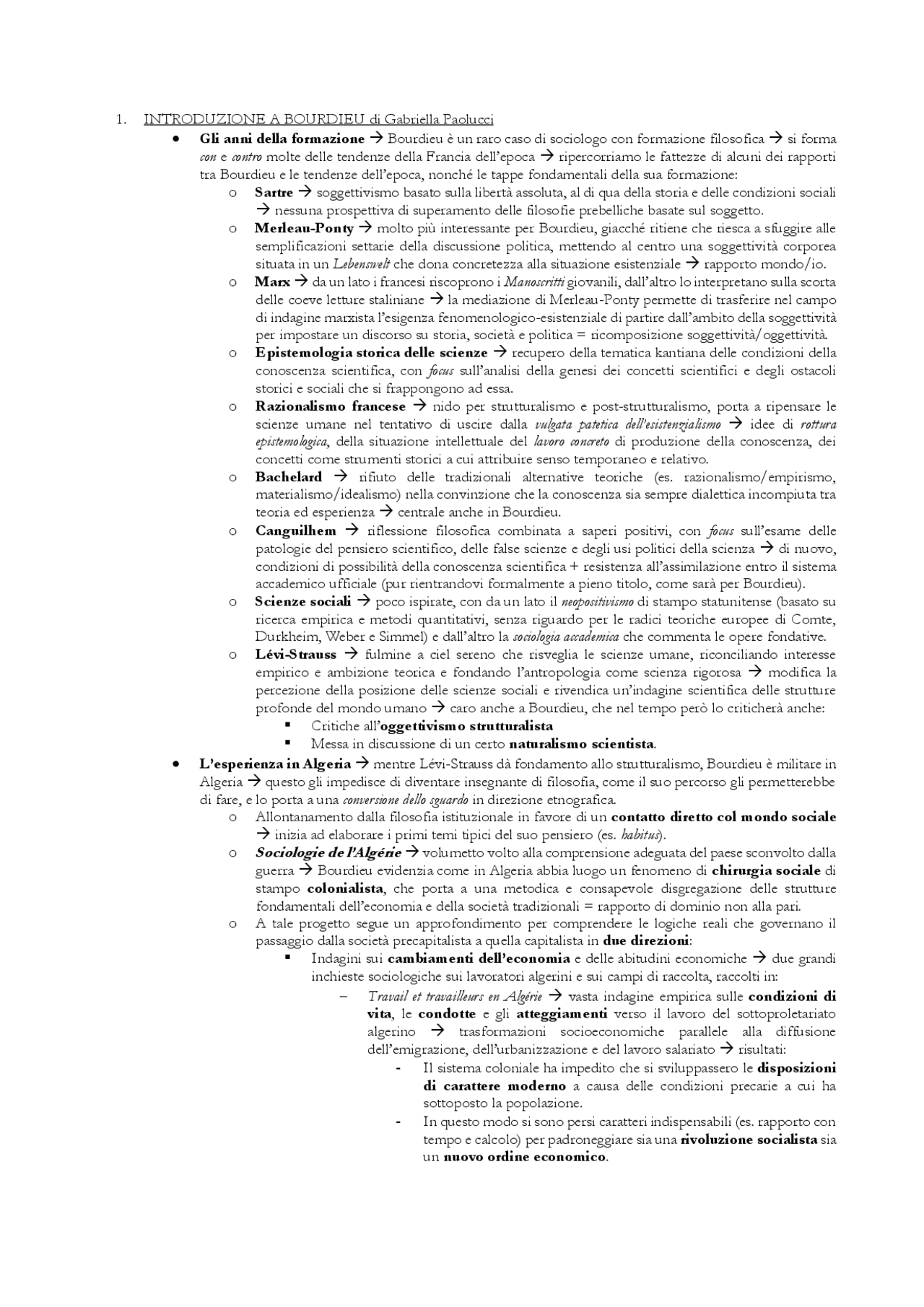 Riassunto Introduzione A Bourdieu Paolucci Docsity