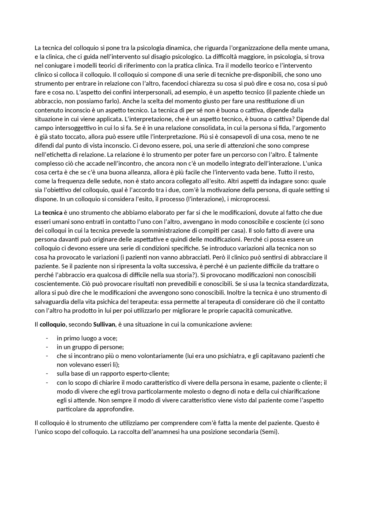 Appunti Completi Teoria E Tecniche Del Colloquio Psicologico Diego