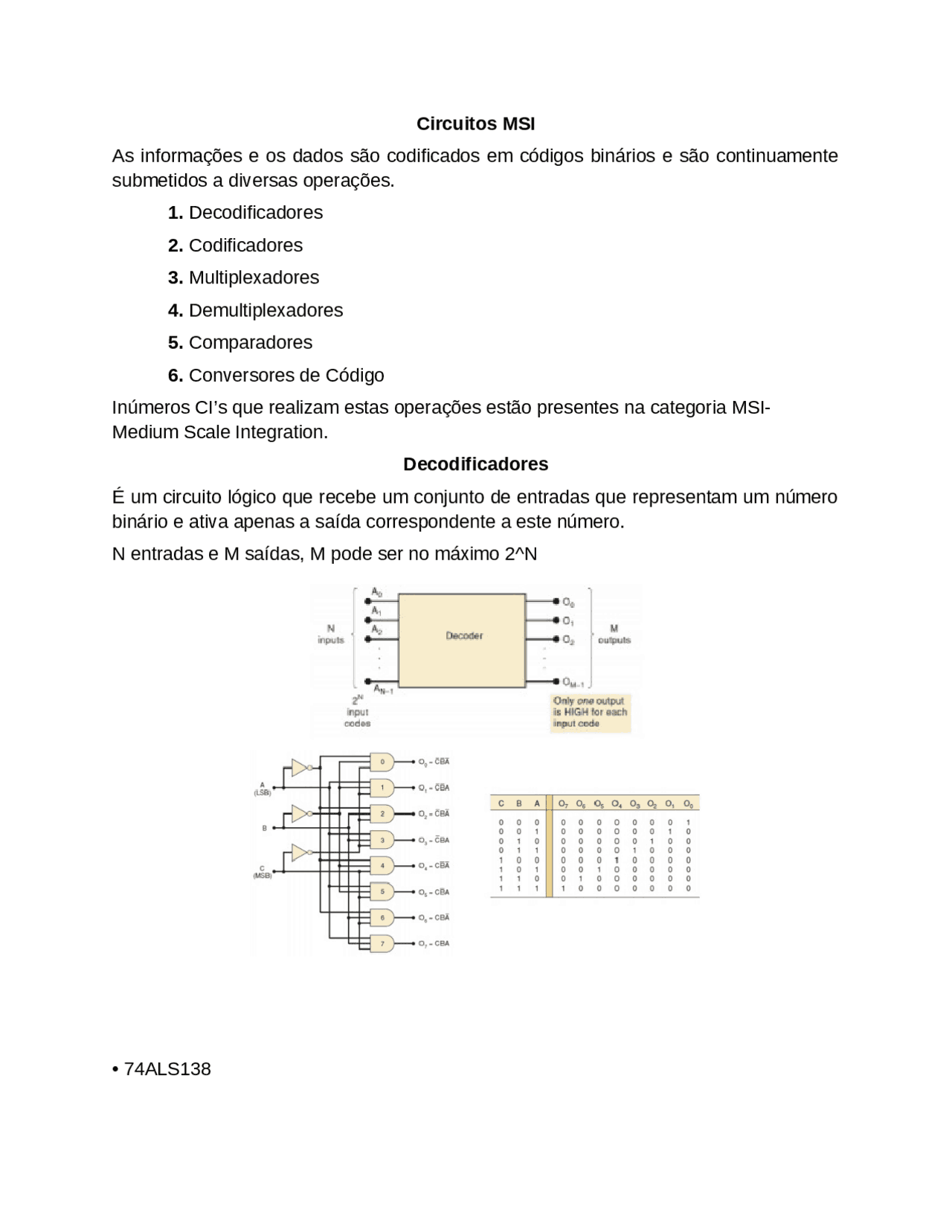 Circuitos MSI (Medium Scale Integration) | Notas de estudo Eletrônica ...
